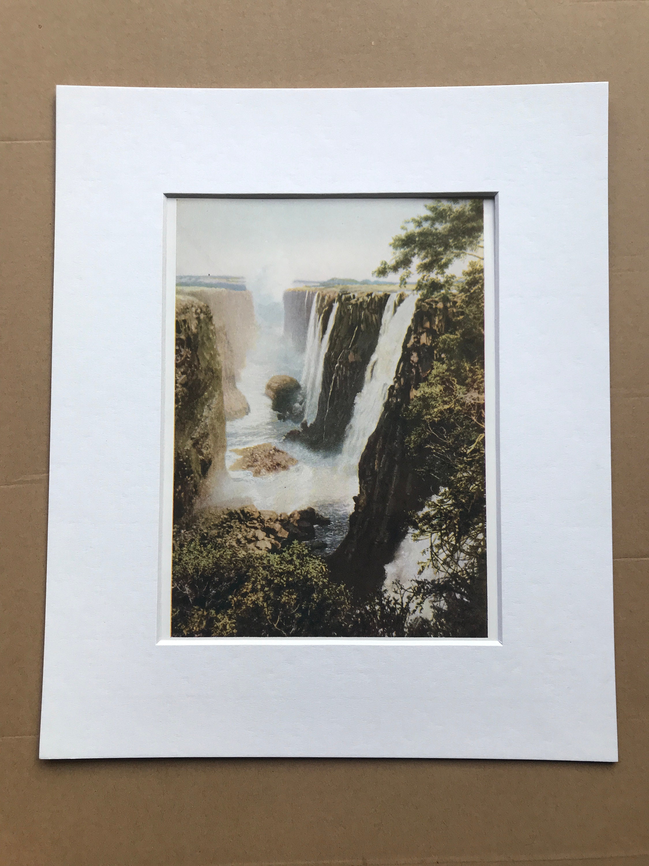 1940s Victoria Falls Original Vintage Print - Mounted and Matted ...