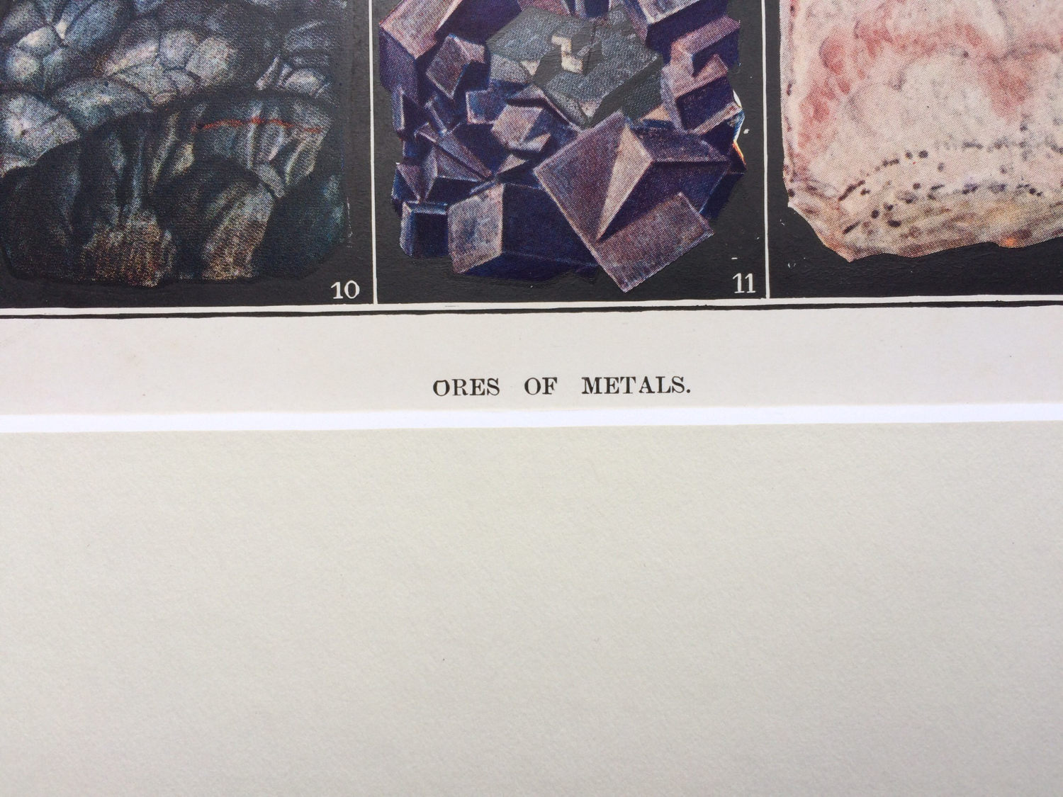 1880 Ores of Metals Original Antique Print, 10 x 12 inches - matted ...