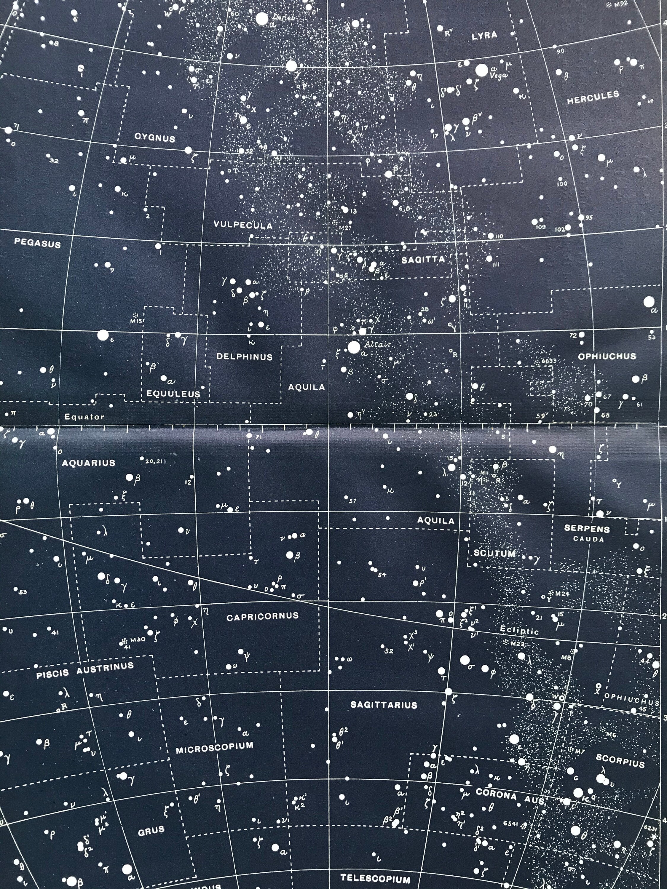 1961 Original Vintage Star Map for epoch 1950 - 9.5 x 14.5 inches ...