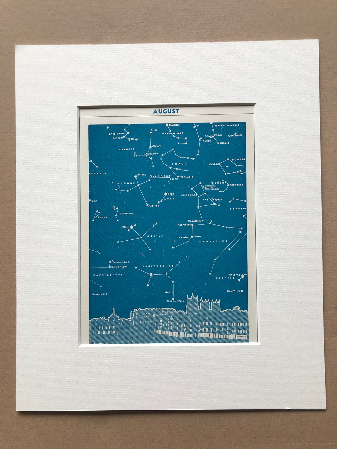 1940s August Star Map Seen Over Bristol Original Vintage Print ...