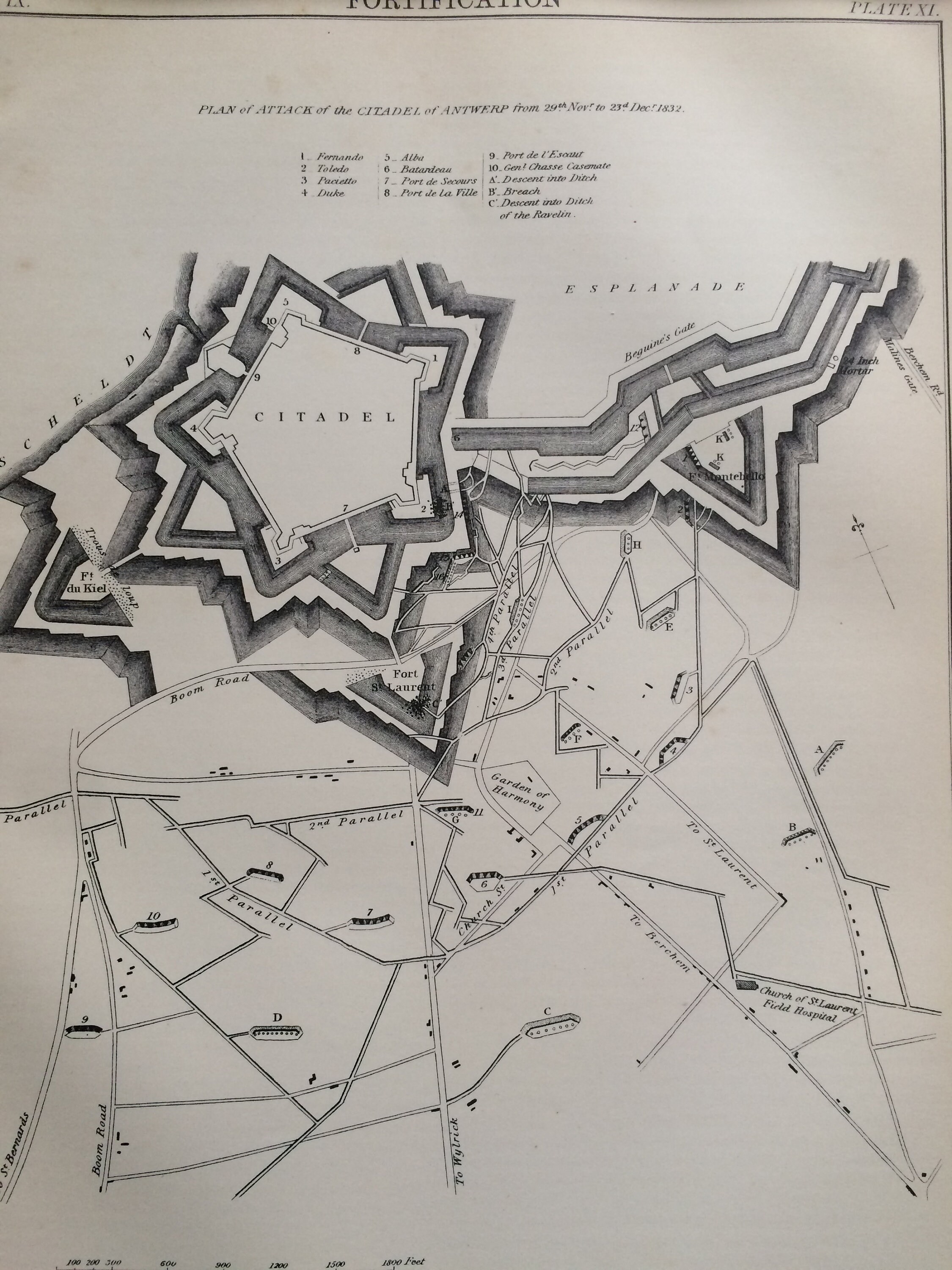 1875 Plan of Attach of the Citadel of Antwerp Original Antique | Etsy