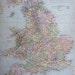1898 Political Map of England and Wales Large Original Antique Ordnance ...