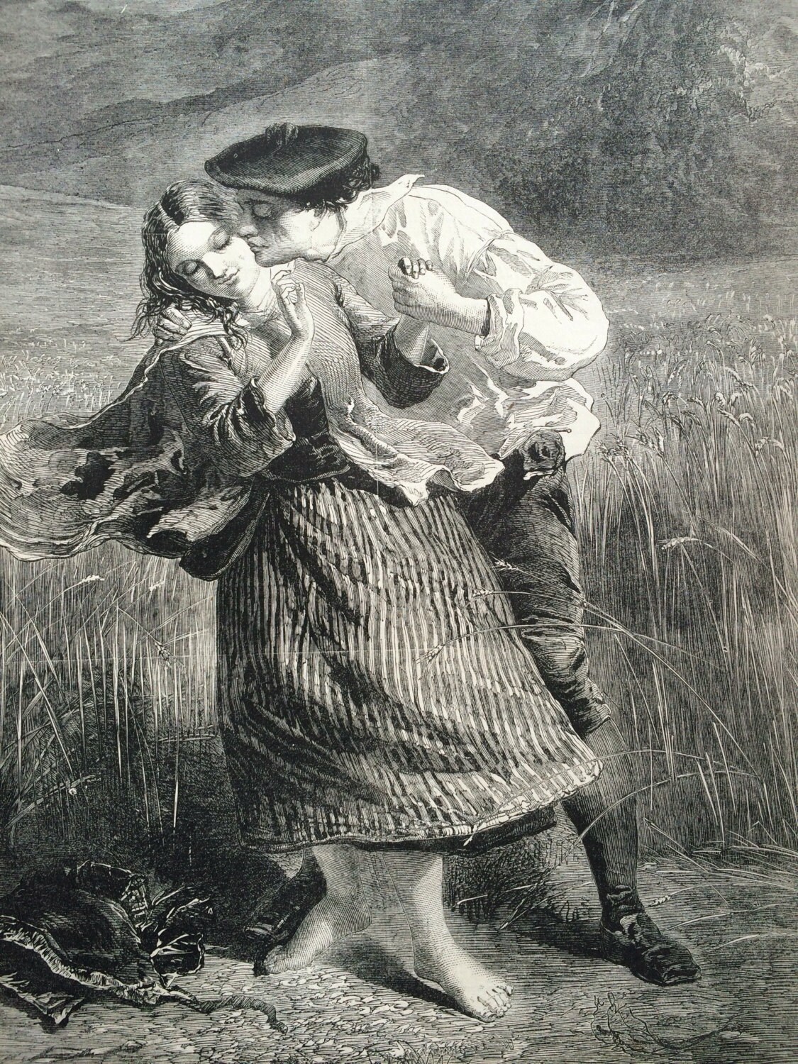 1858 Coming Through the Rye from a picture by Walter Goodall Original ...