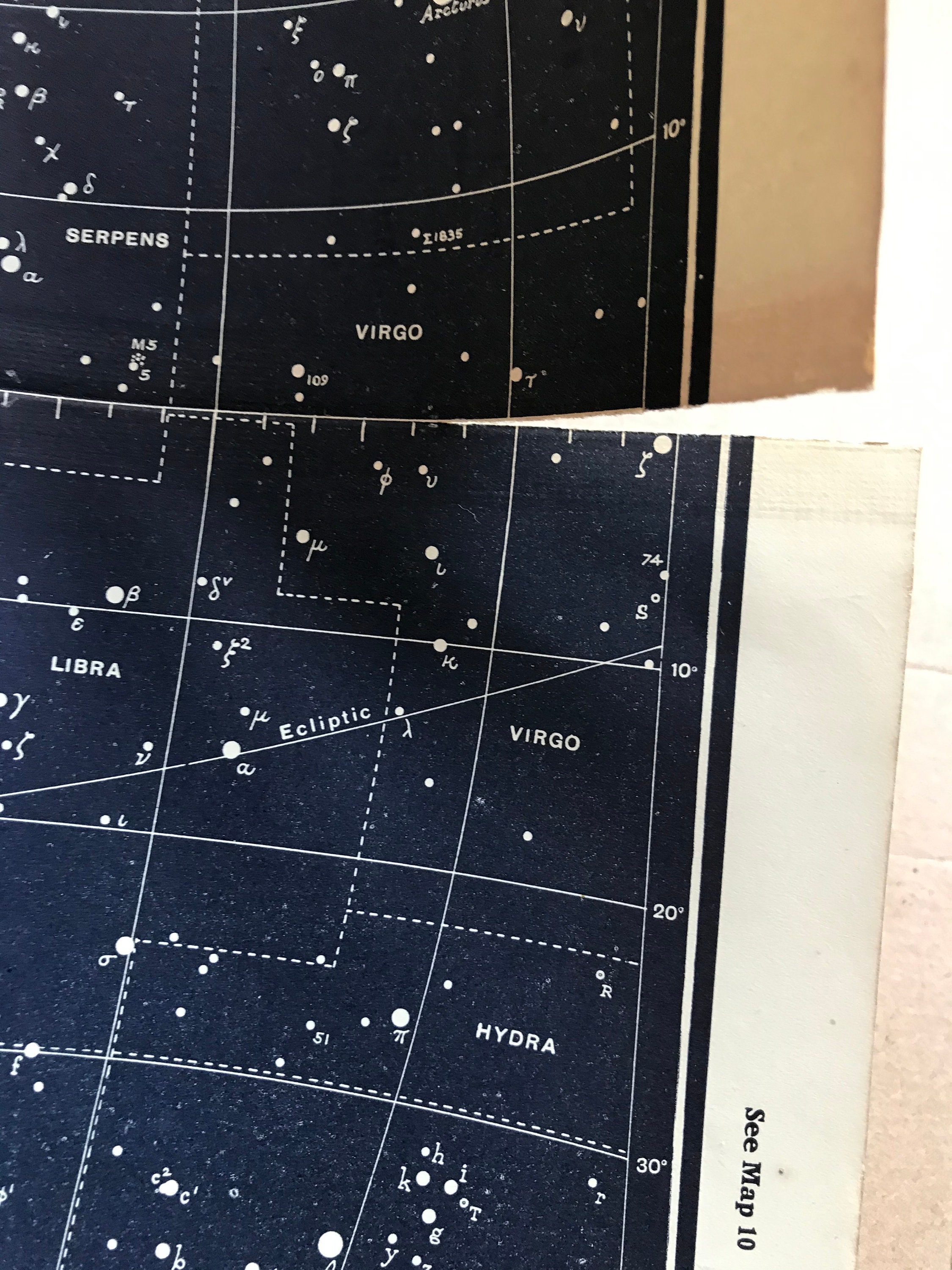 1961 Original Vintage Star Map for epoch 1950 - 9.5 x 14.5 inches ...
