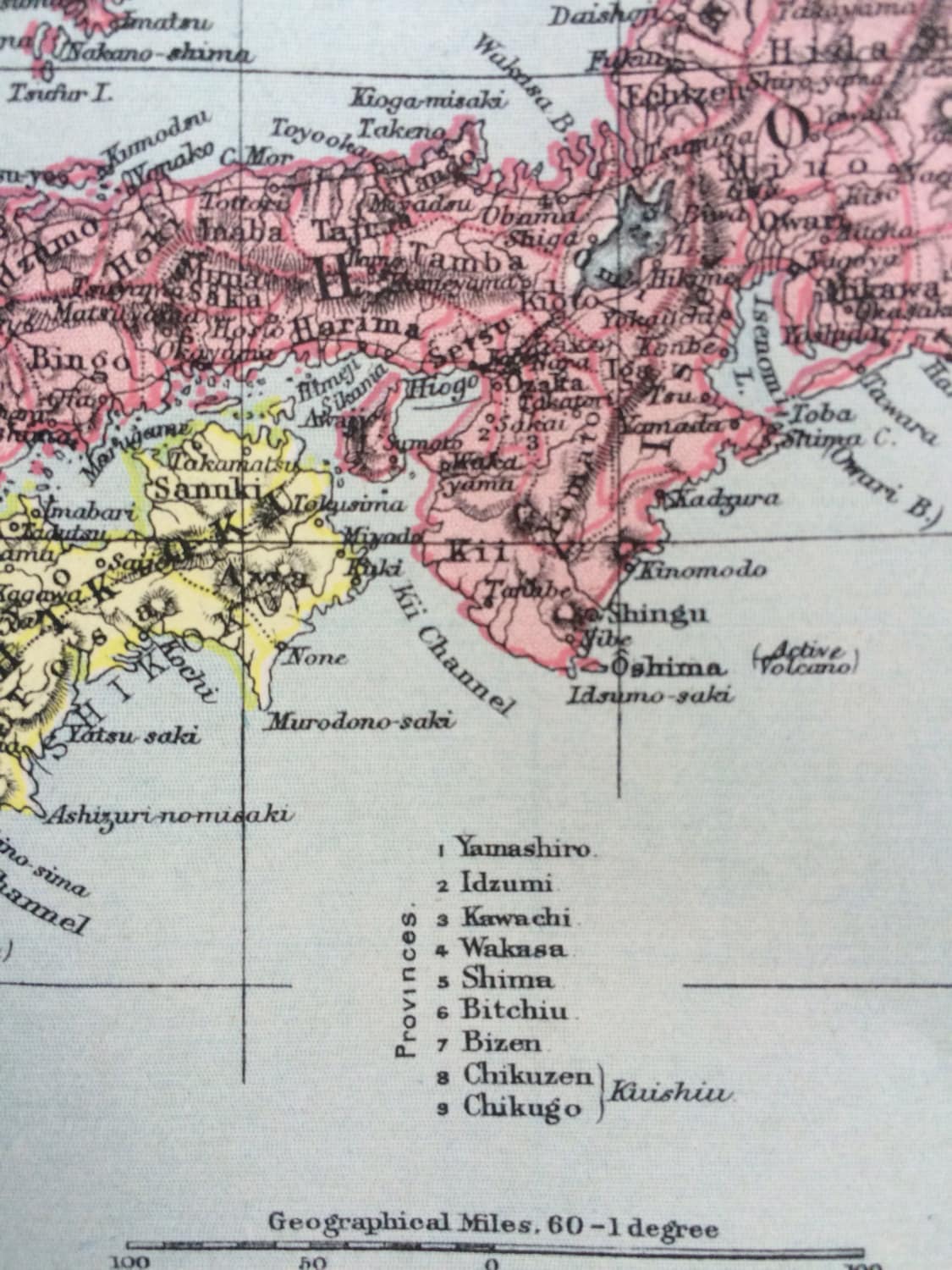 1875 JAPAN original antique map, cartography, geography, wall decor ...