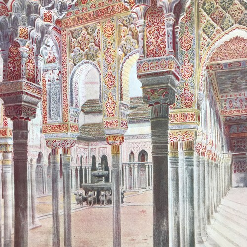 Traditional Green & Blue El Mexuar Alhambra Granada Spain | Etsy