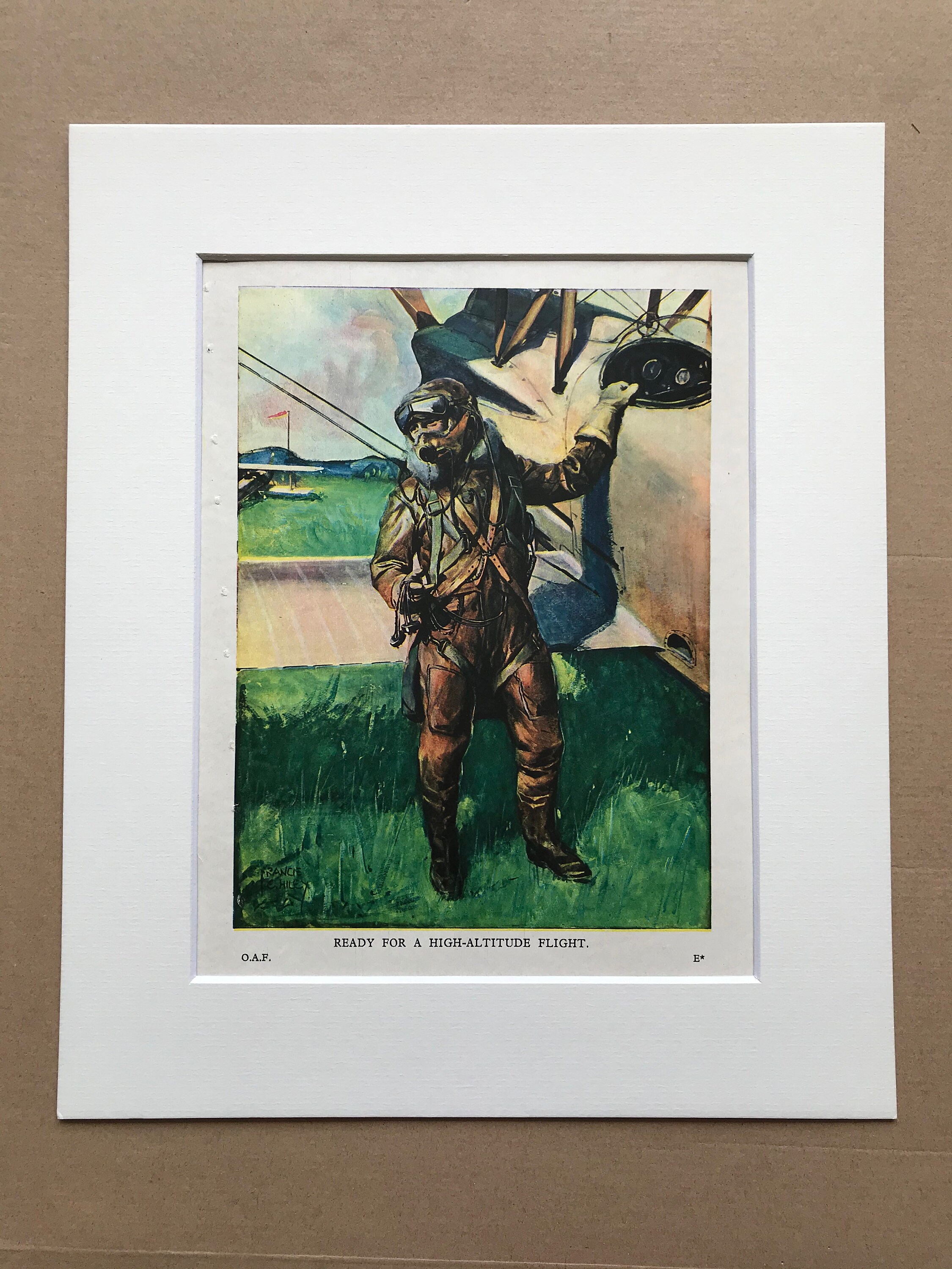 1940 Ready for a High-Altitude Flight Original Vintage Print - Mounted ...