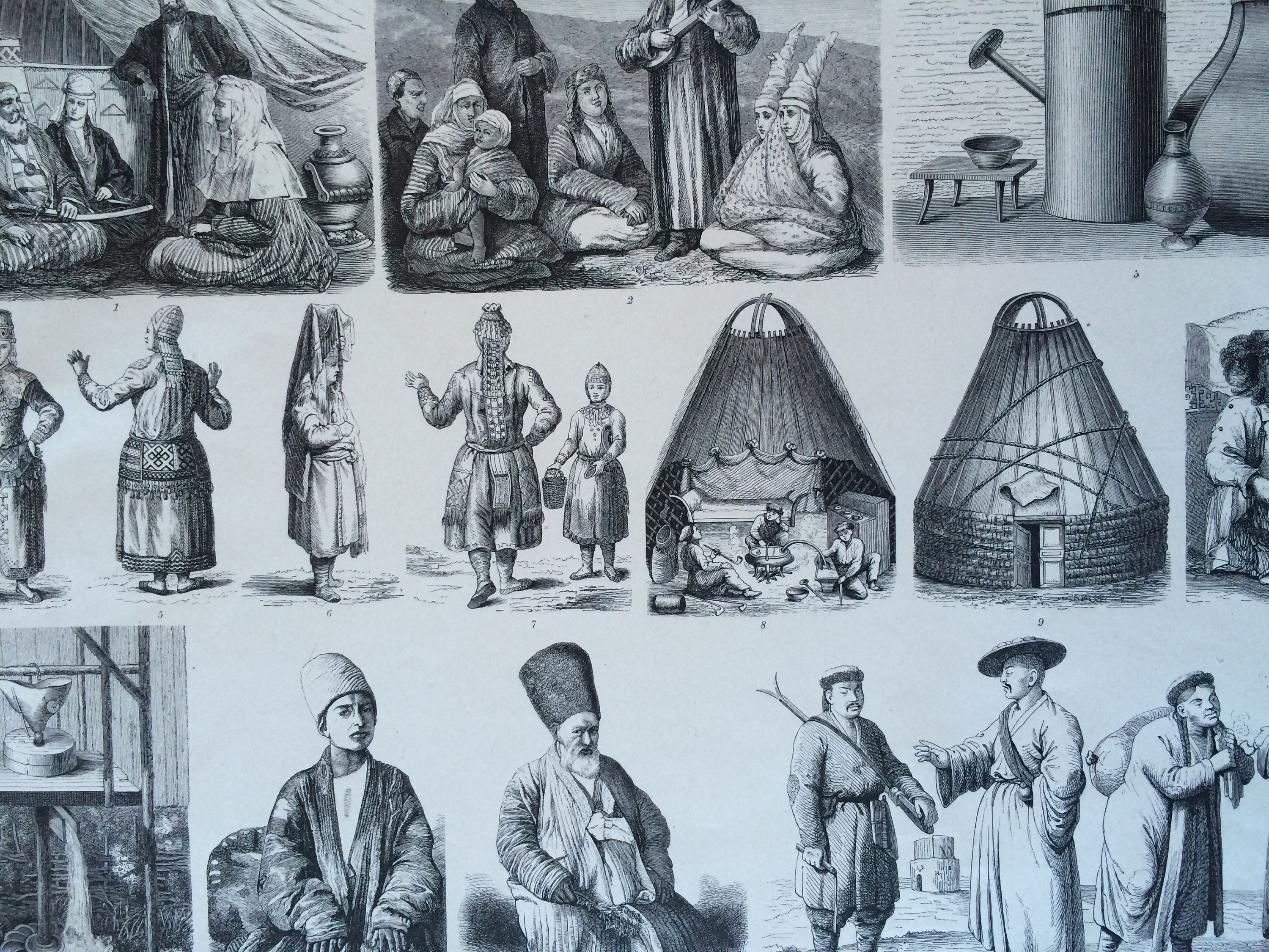 1870 Central Asian People and Culture Original Antique Print - Mordovia ...