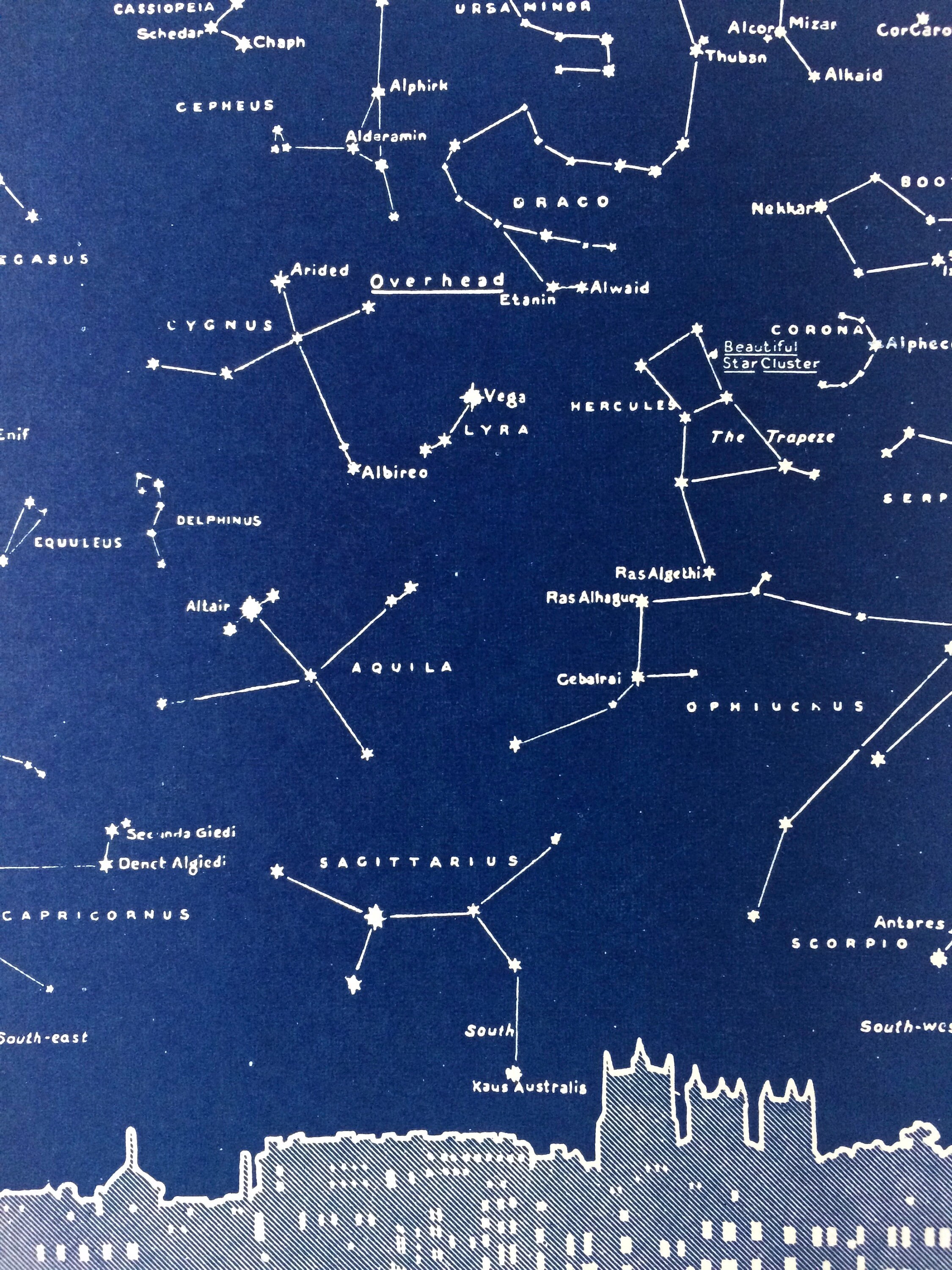 1940s August Star Map seen over Bristol Original Vintage Print ...