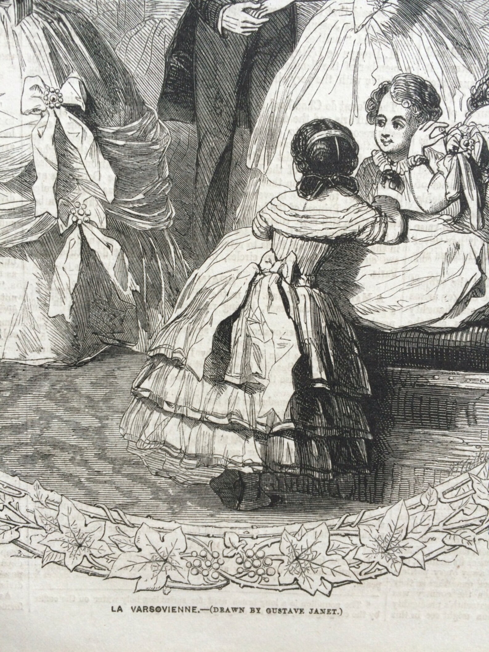 1856 La Varsovienne Drawn by Gustave Janet - Original Antique Engraving ...