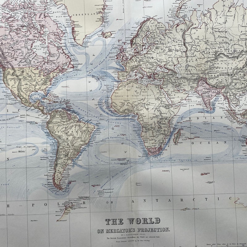 Antique Wall Map - Etsy