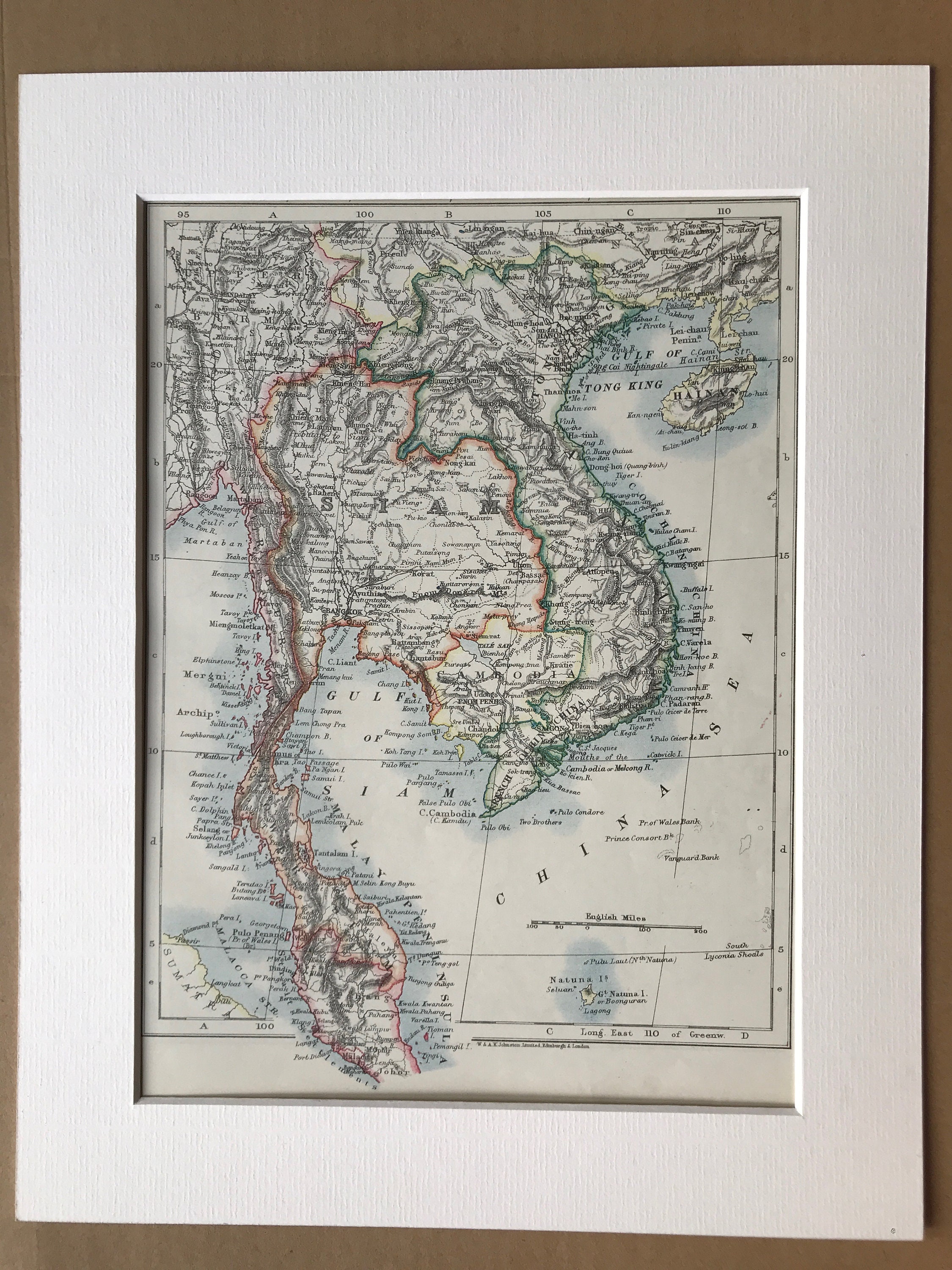 1901 Southeast Asia - Siam, Anam, Cambodia, Cochin China, Tong King ...