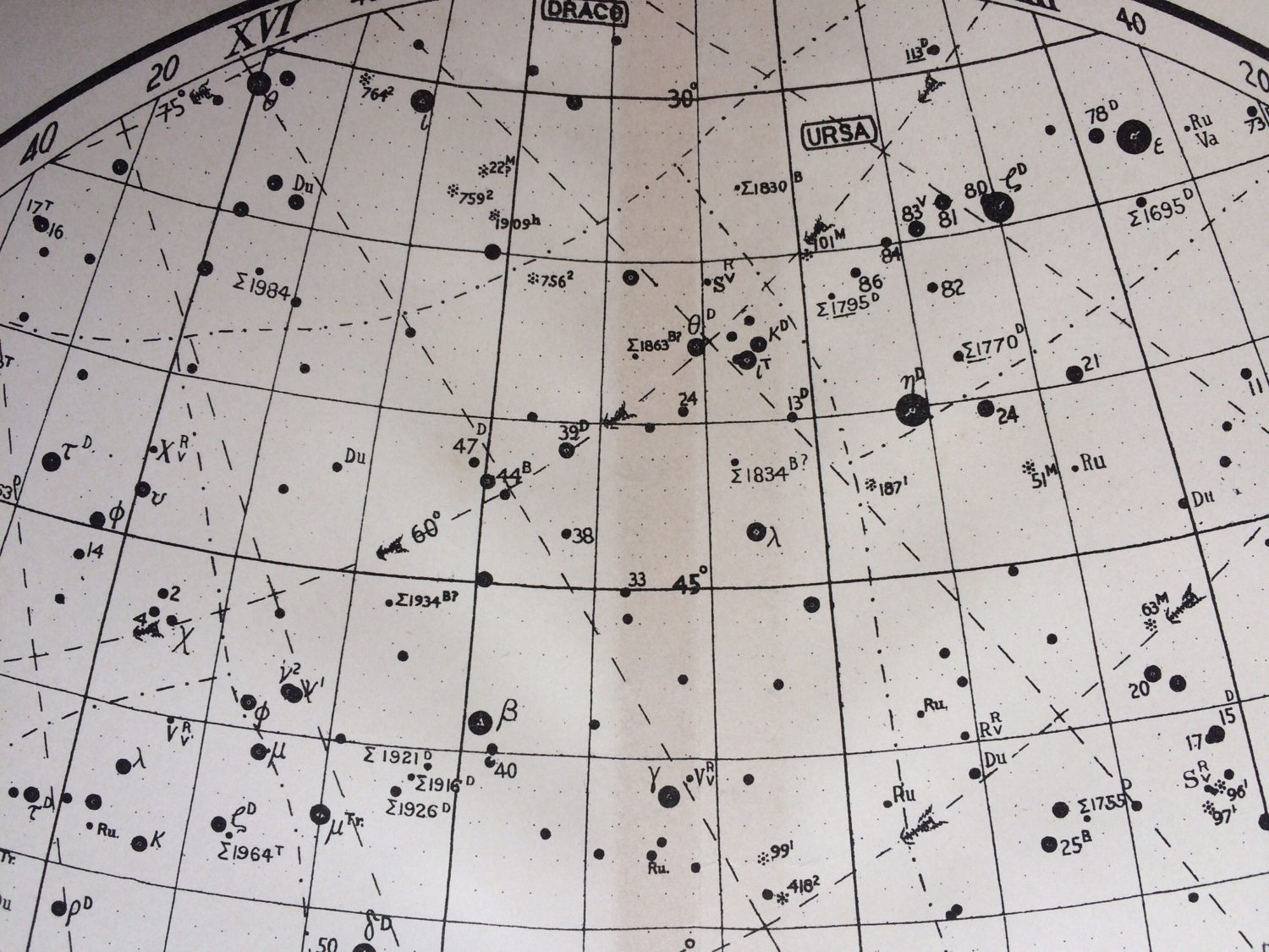 1896 Original Large Antique Star Map for anno 1880 - 14 x 18 inches ...