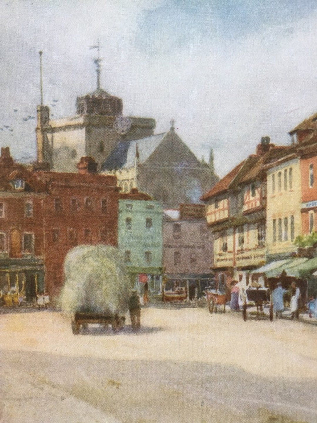 1915 Romsey Original Antique Print Hampshire England - Etsy