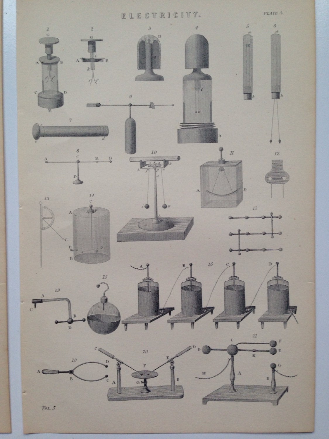 1880 ELECTRICITY Original Antique Steel Engraving Print Set ...