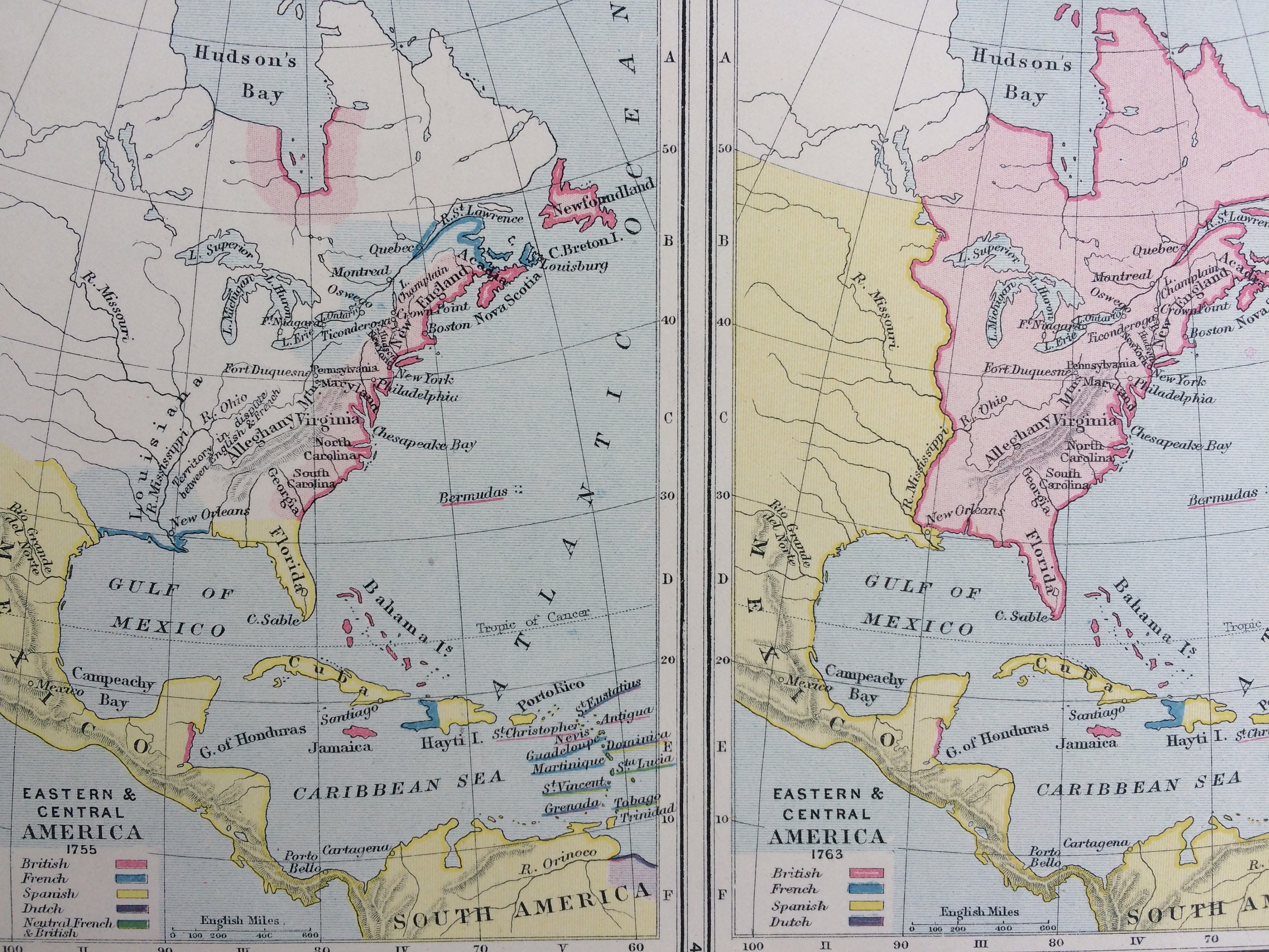 Map Of American In 1763