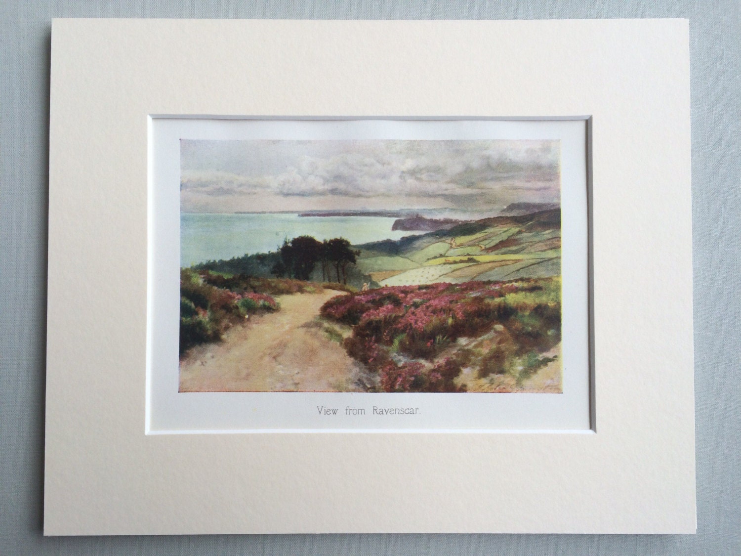 1908 Matted Ravenscar Original Antique Print - Available Framed - Print ...