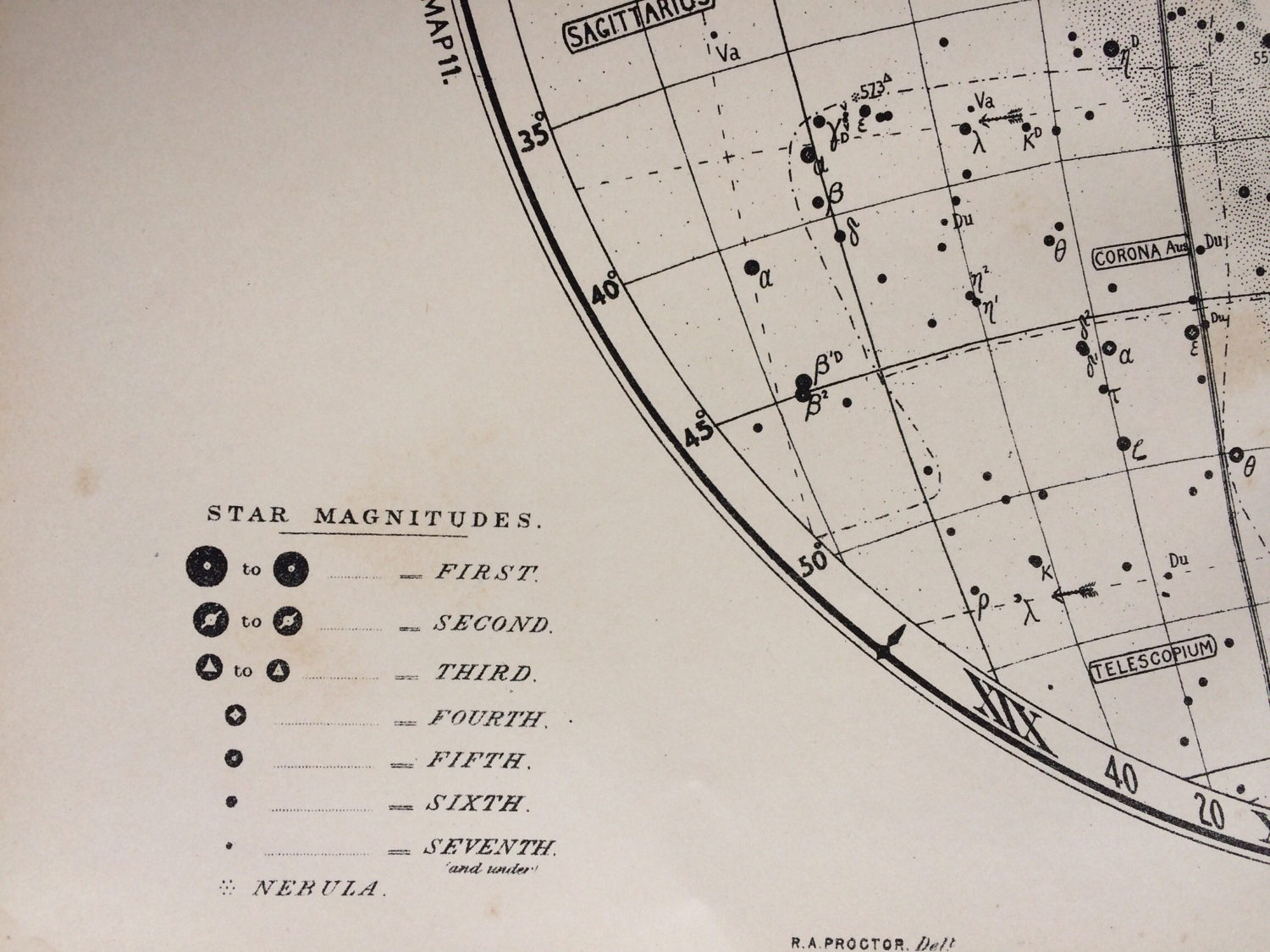 1896 Original Large Antique Star Map for anno 1880 - 14 x 18 inches ...