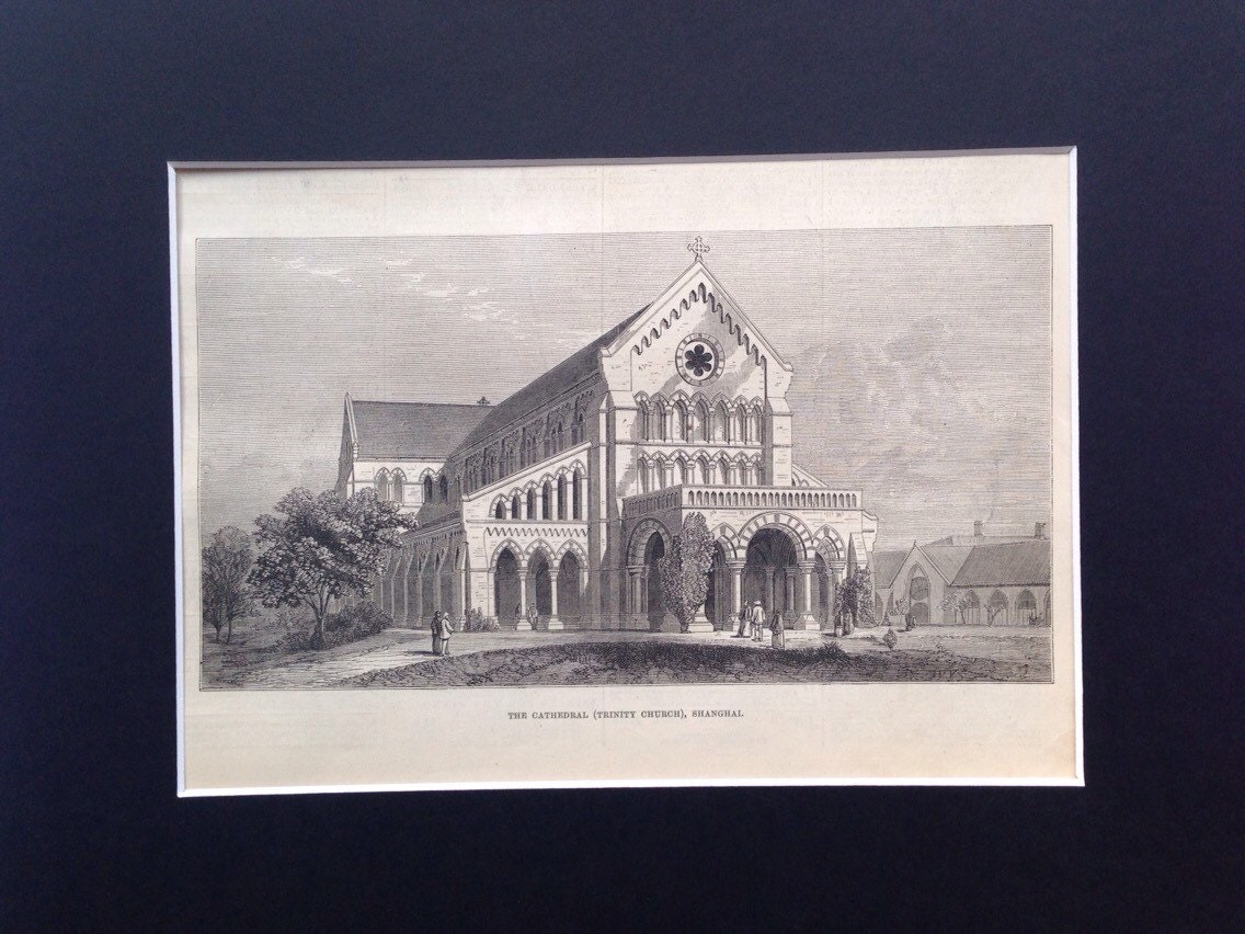 1877 The Cathedral (Trinity Church), Shanghai, China Original Antique ...