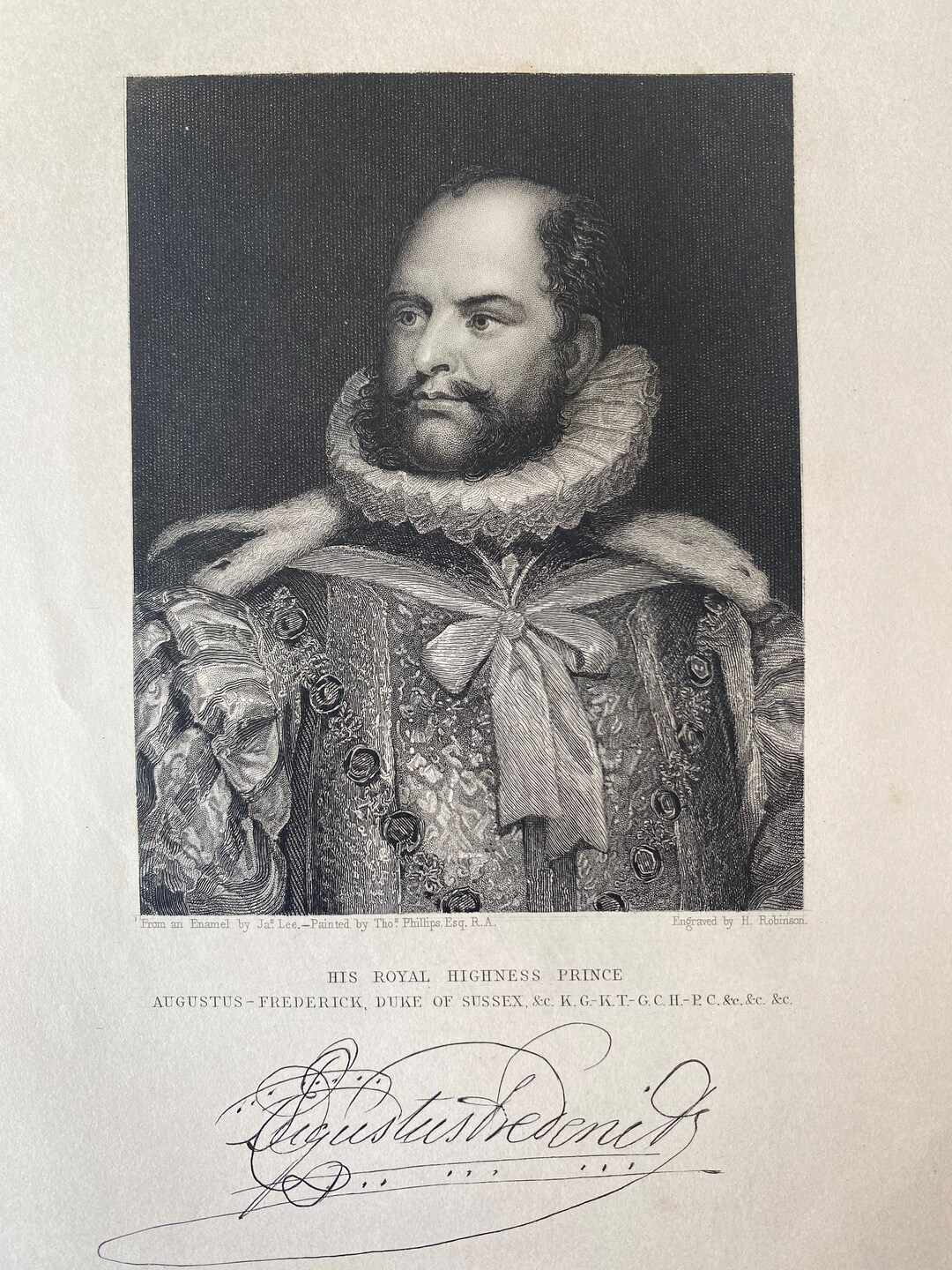 1844 His Royal Highness Prince Augustus-frederick, Duke of Sussex ...