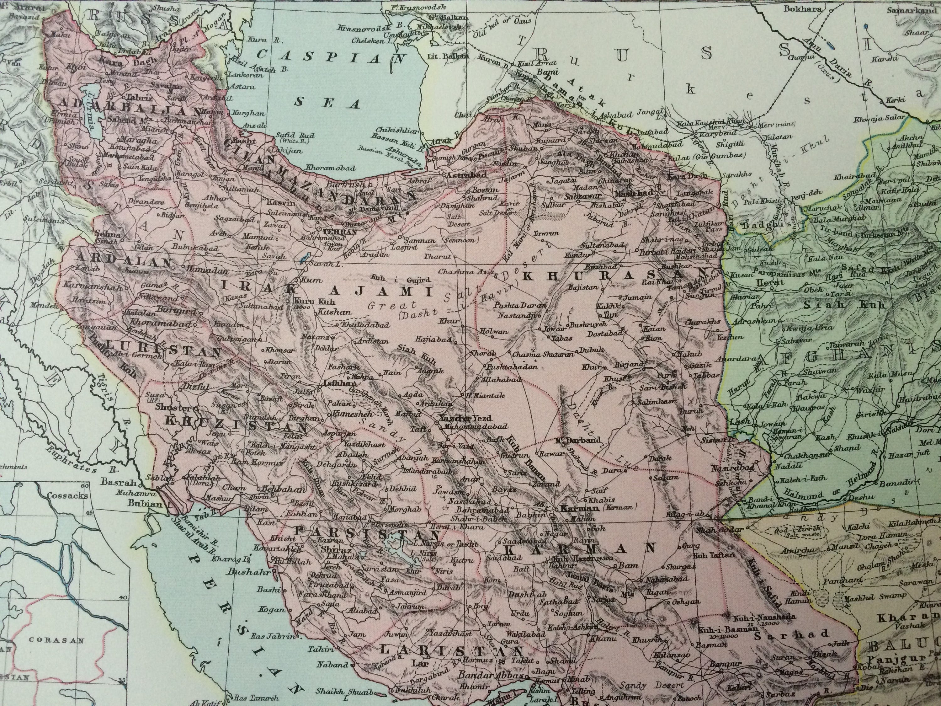 Map Of Modern Persia