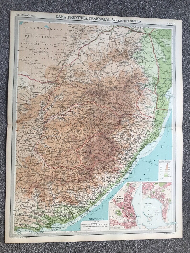 1922 Cape Province Transvaal Large Original Antique Times - Etsy UK