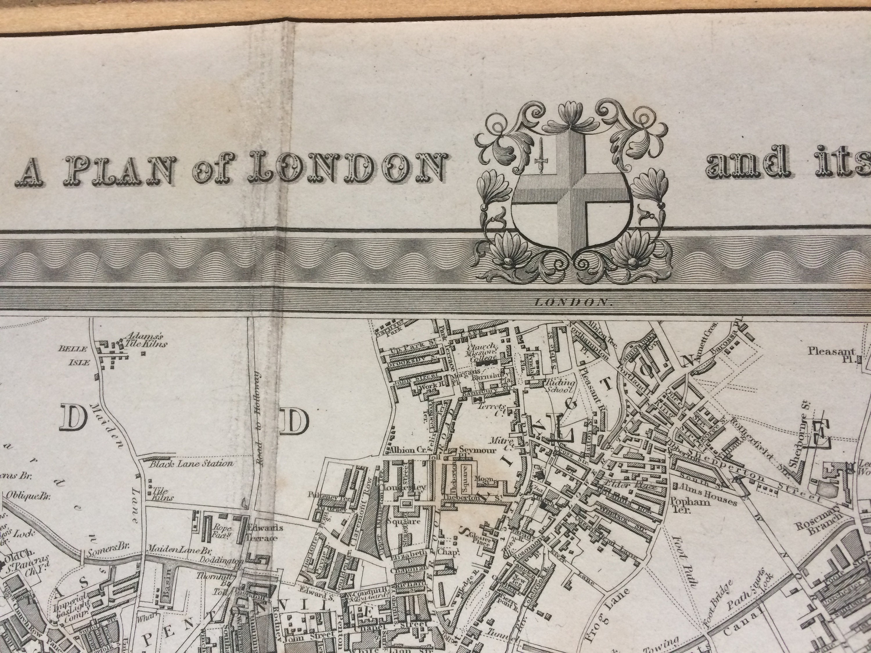 1845 A Plan of London and its environs Extra Large Original Antique ...