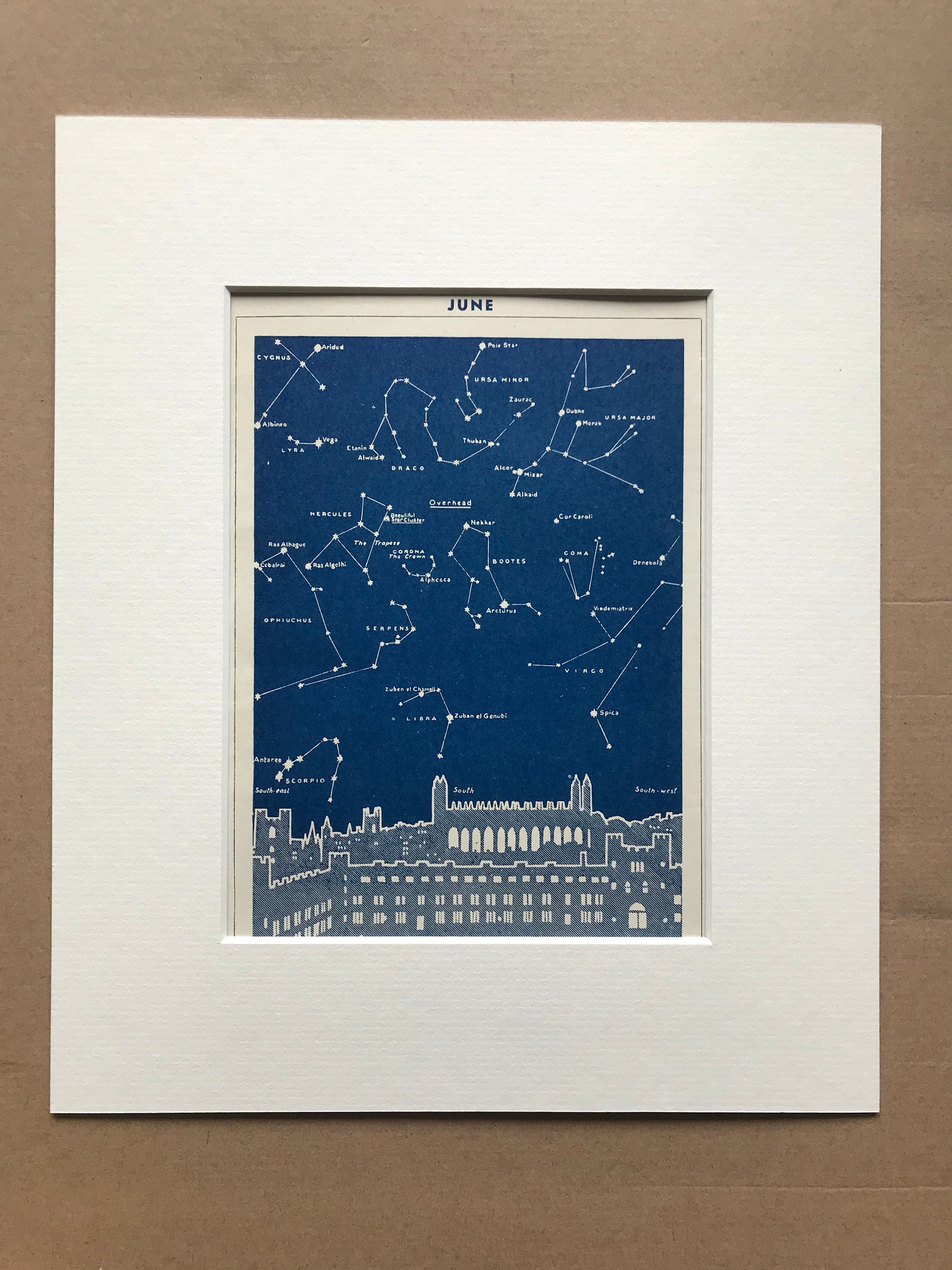1940s June Star Map seen over Cambridge Original Vintage Print ...