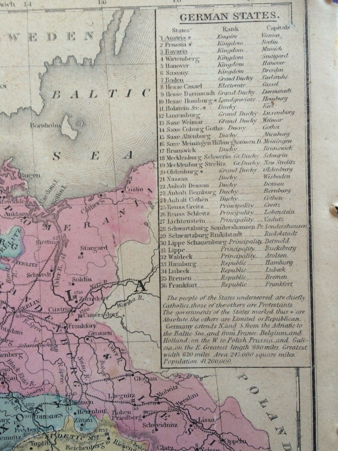 1855 Germany Switzerland and Northern Italy Original Antique - Etsy UK