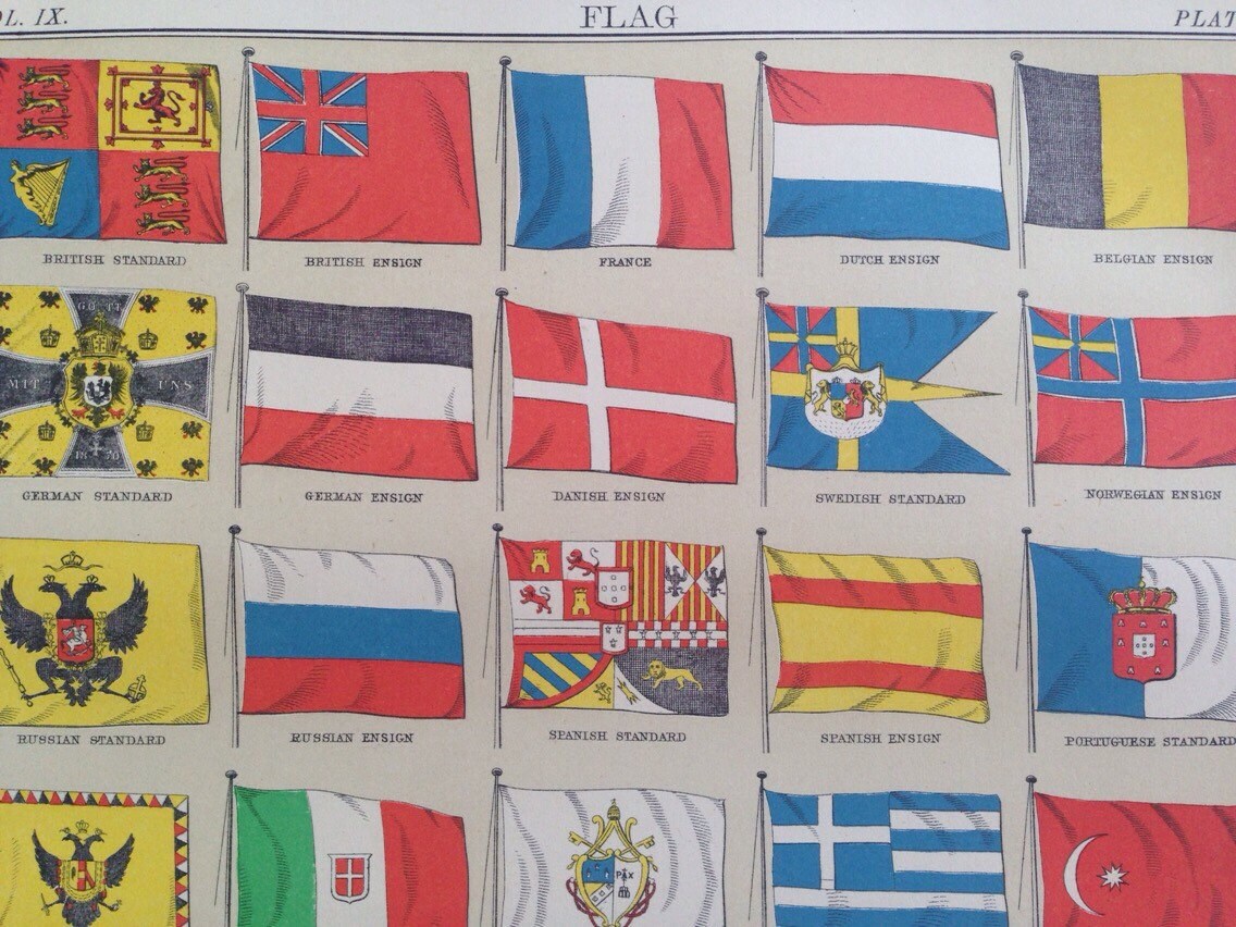 1875 Flag print - wall decor - home decor - matted and ready to frame ...