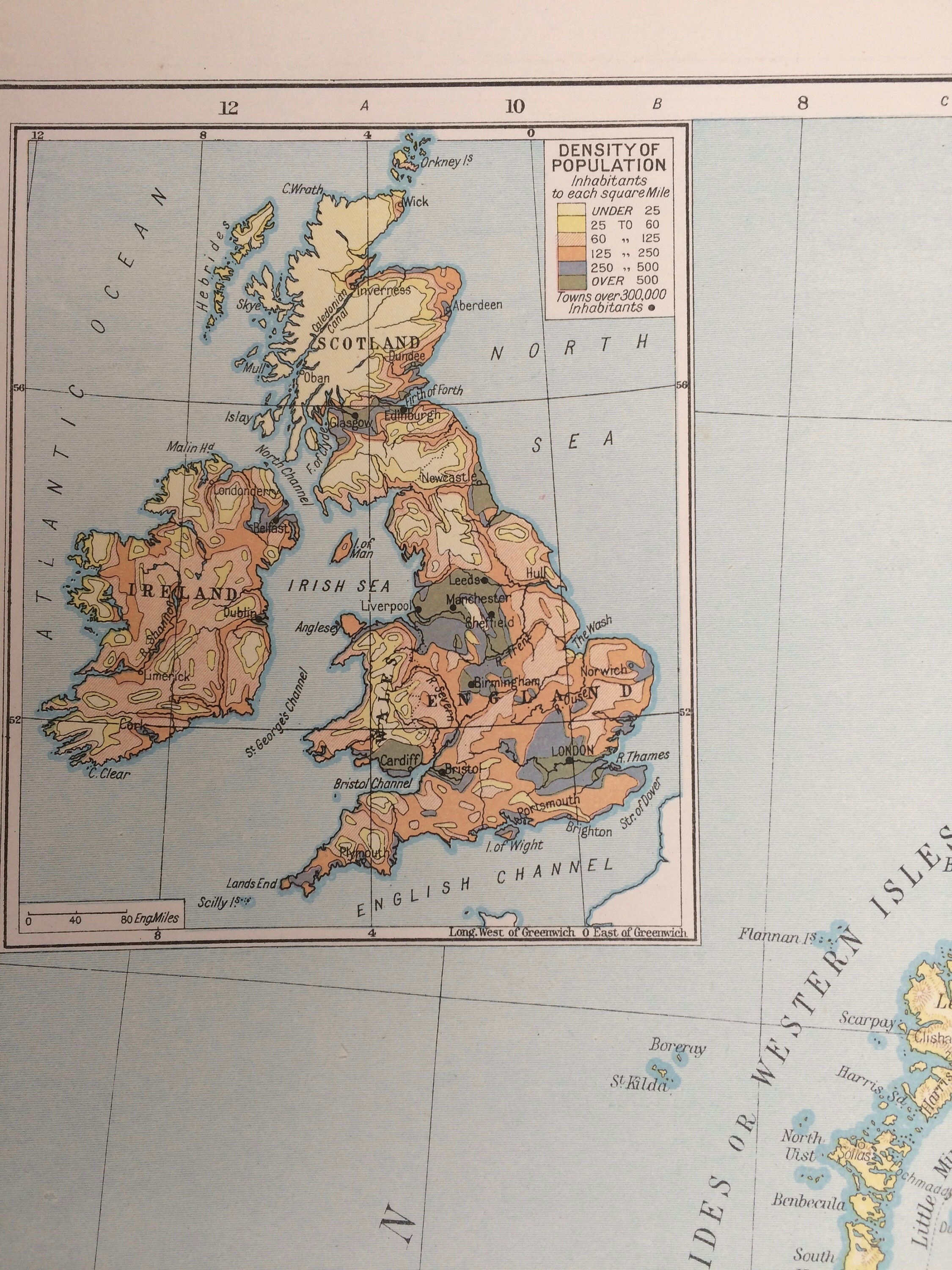 1920 British Isles (Political) Extra Large Original Antique Map with ...