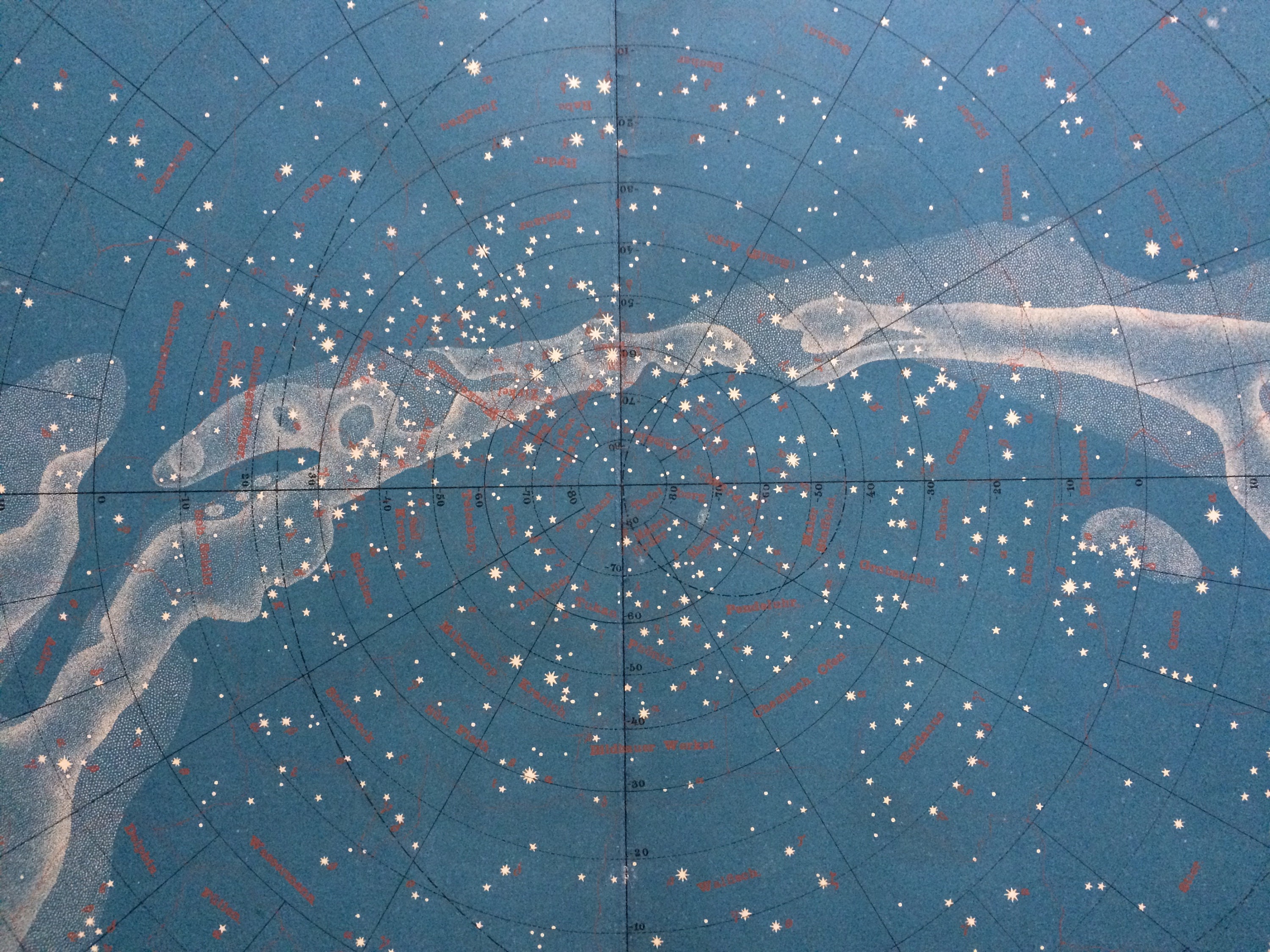 1888 Large Original Antique Lithograph - Southern Star Sky - Southern ...