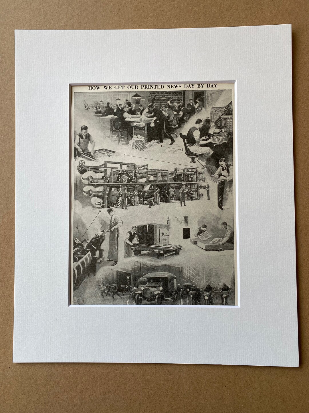 1940s Newspaper Printing Press Original Vintage Print - Journalism ...