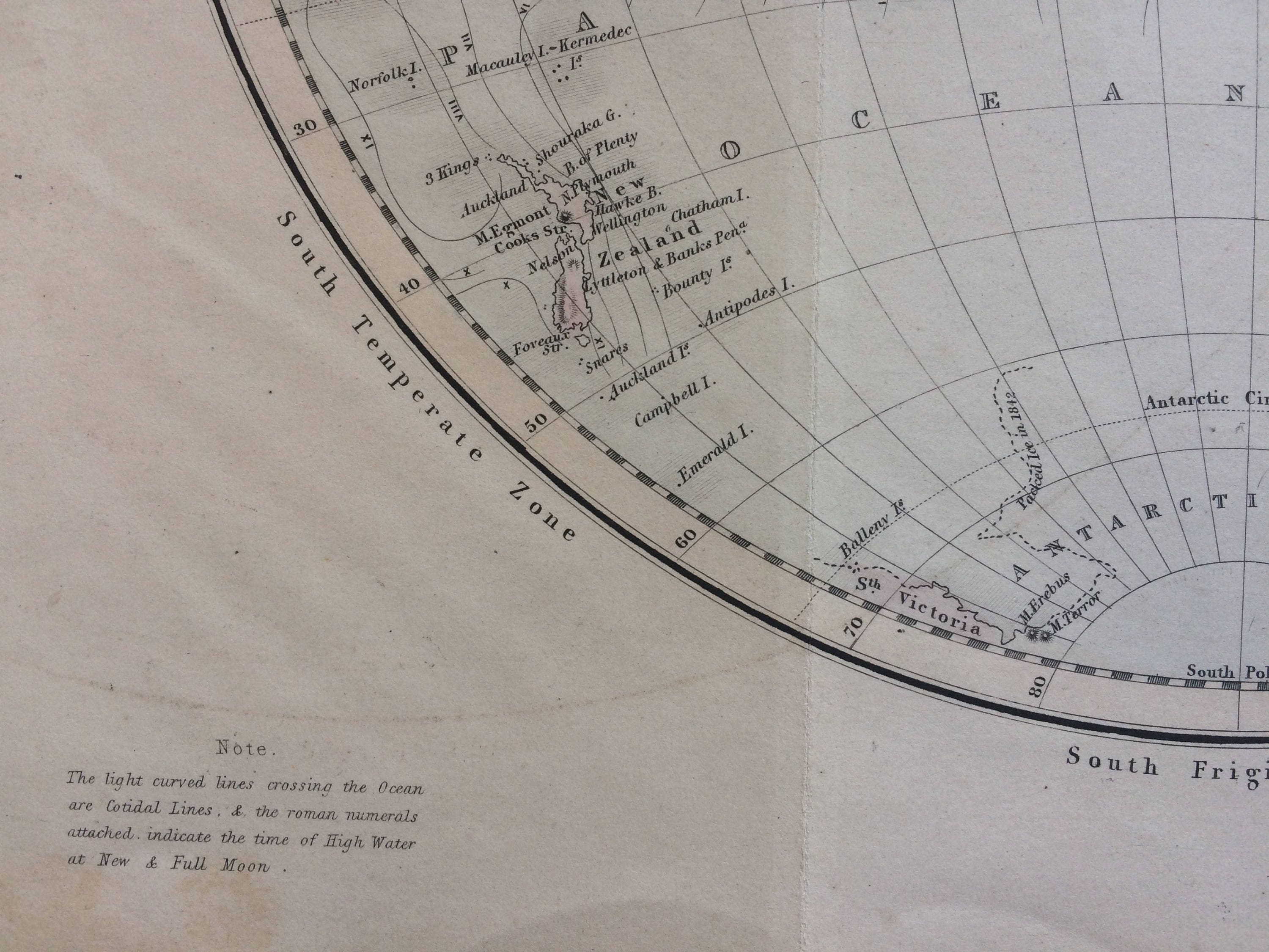 1870 Original Antique World Map showing Western and Eastern Hemispheres ...