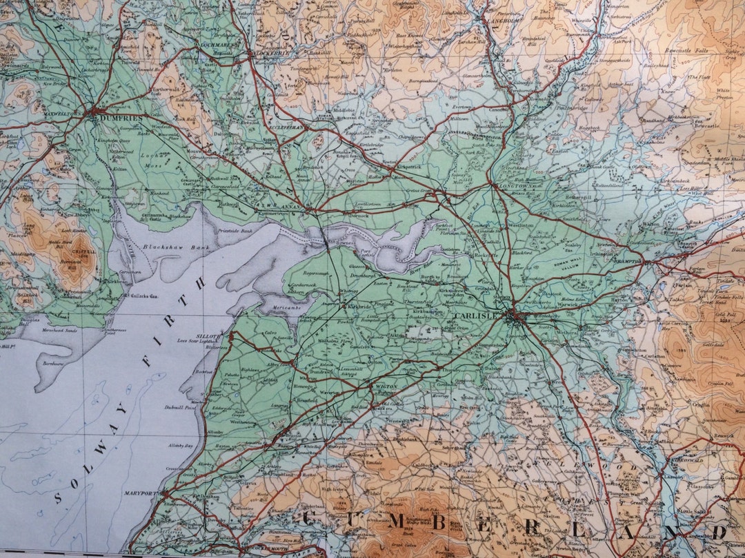1922 Original Antique Ordnance Survey Map of England Durham - Etsy UK