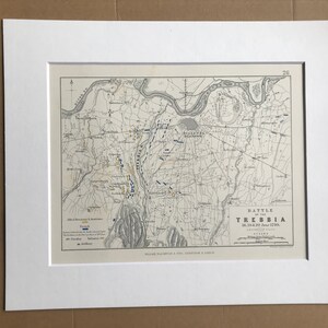 1875 Battle of Trebbia, 1799 Original Antique Map - Italy - Napoleonic ...