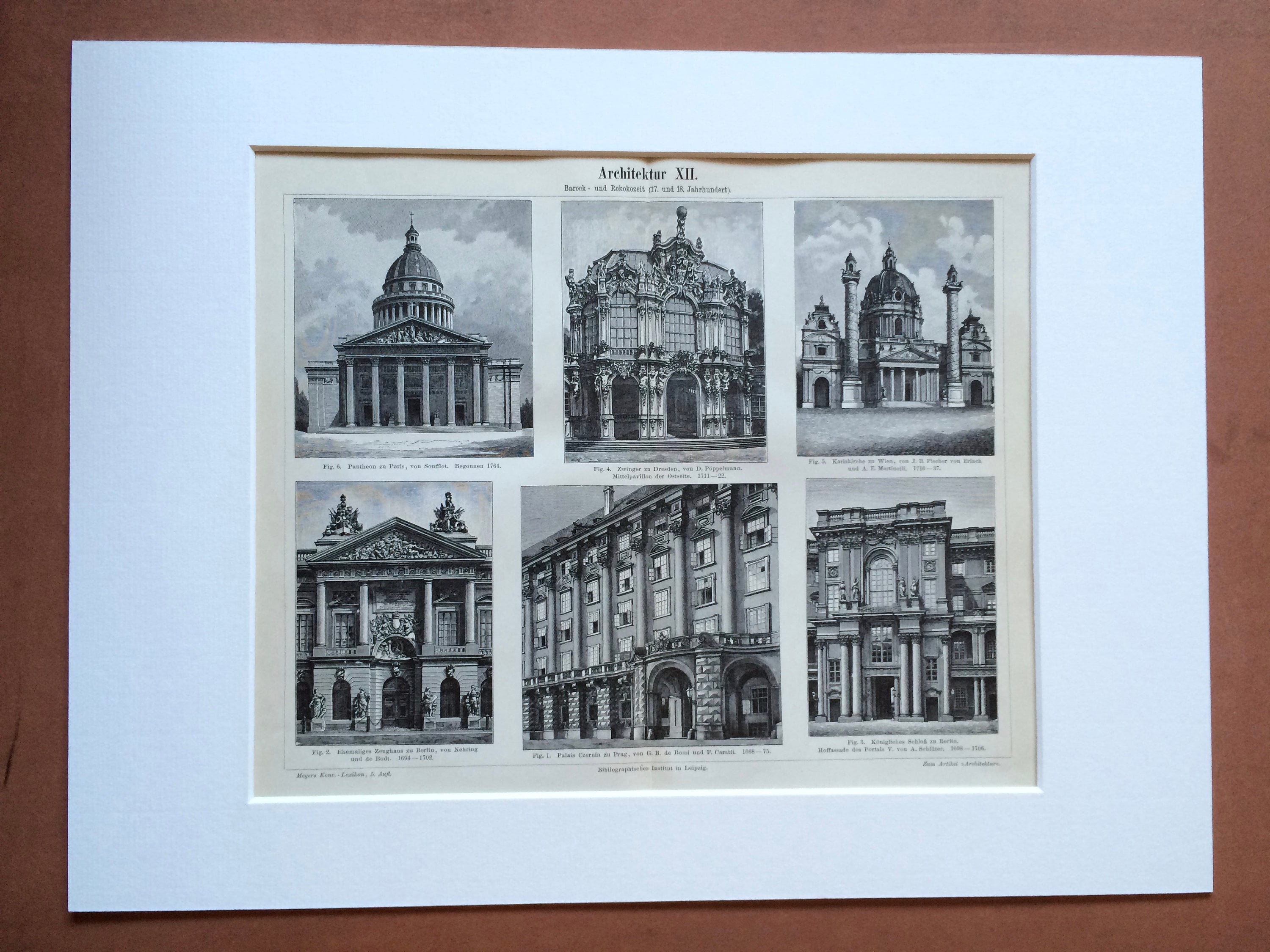 1897 Baroque & Rococo Era Architecture Large Original Antique ...