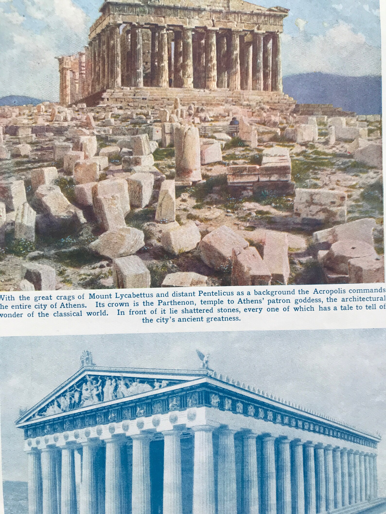 1940s the Parthenon as It is and as It Was Original Vintage - Etsy UK