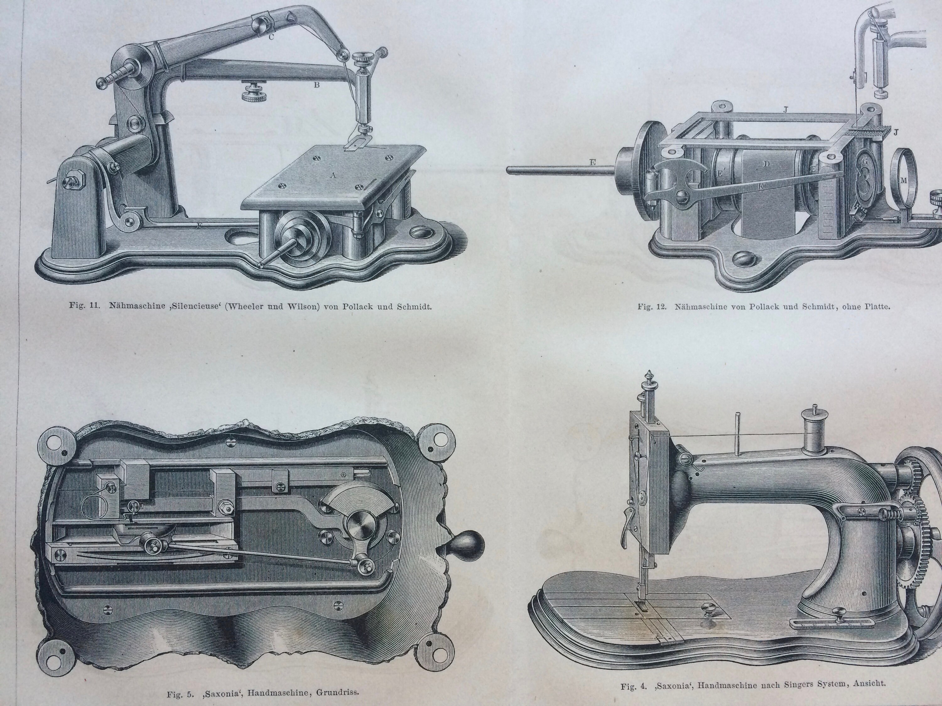 1877 Sewing Machines Large Original Antique print - Available Mounted ...