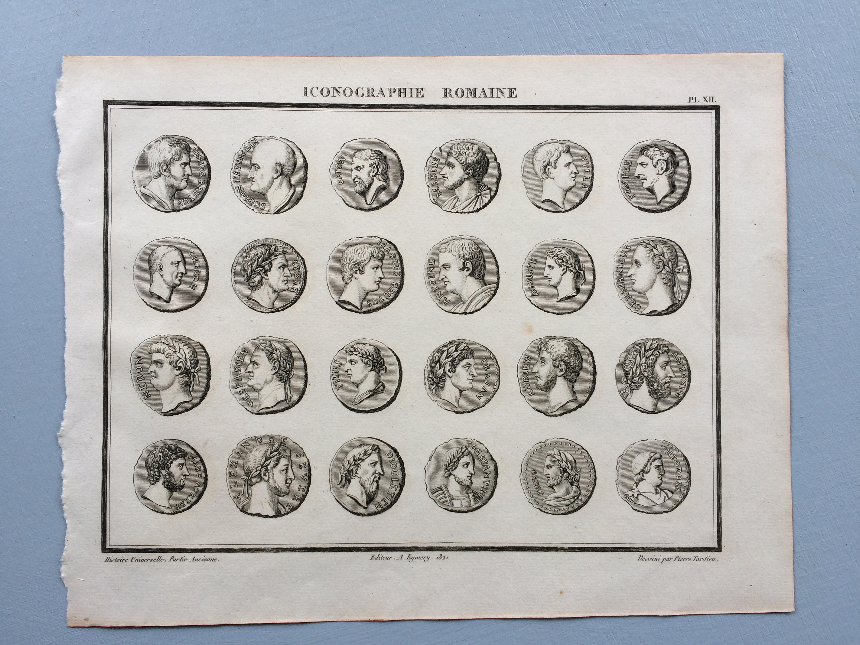1822 Iconographie Romaine Original Antique Engraving - Fine Detail ...