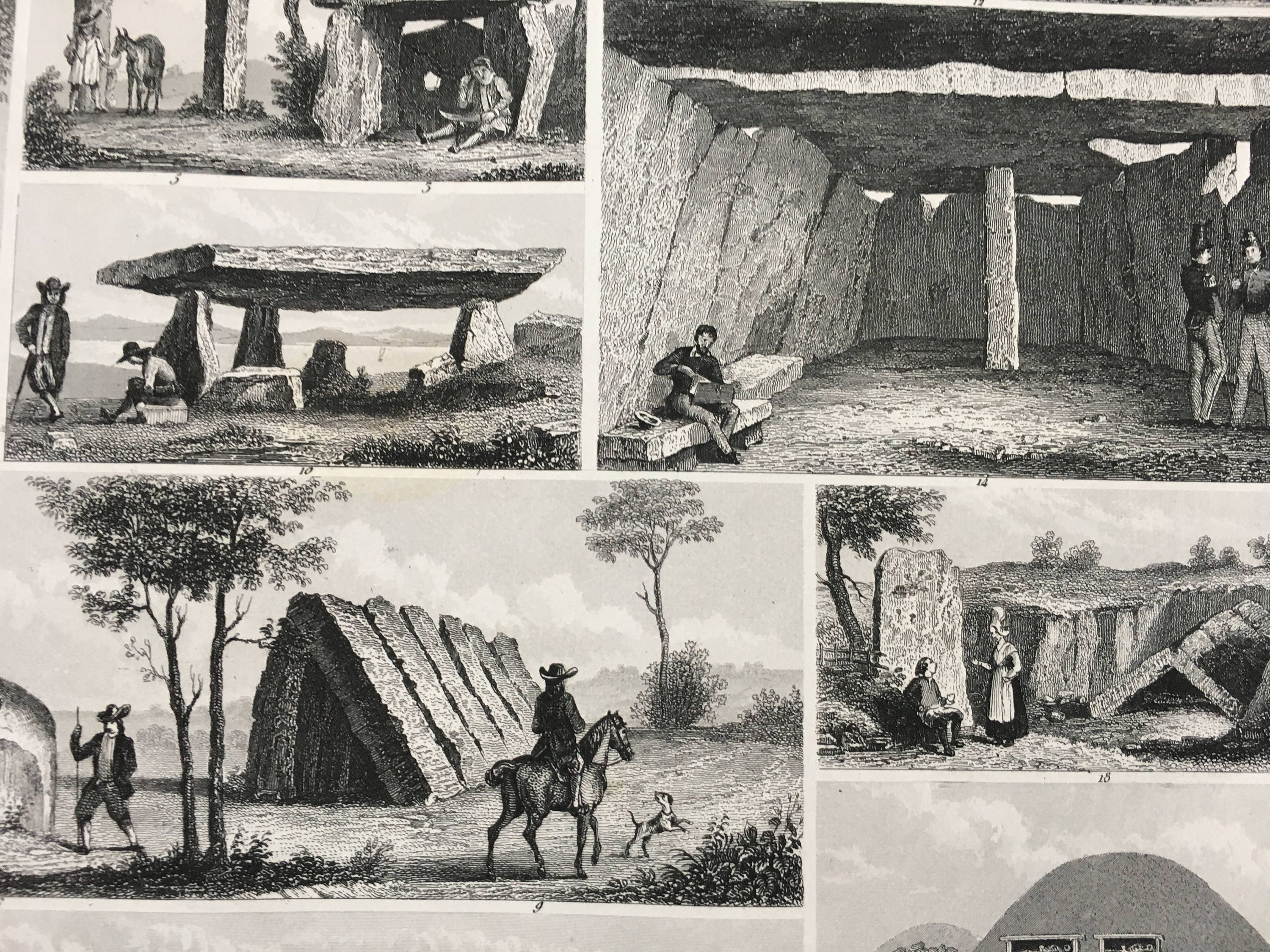 1849 Monoliths and Stone Circles Large Original Antique Engraving ...