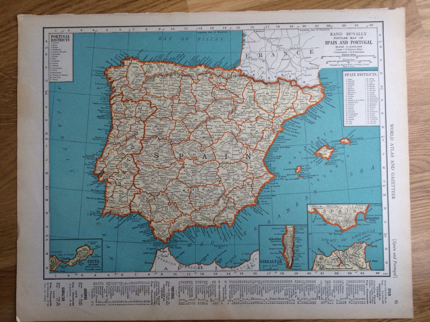 1937 GERMANY Original Vintage Map, 11 x 14 inches, Rand McNally, Home ...