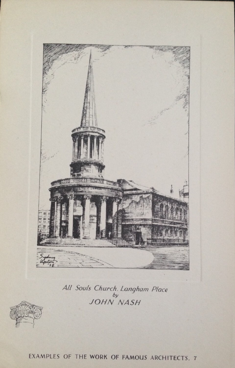 1927 All Souls Church Antique pen drawing, original, historical ...