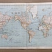 1903 Original Antique World Map on Mercator's Projection Showing the ...