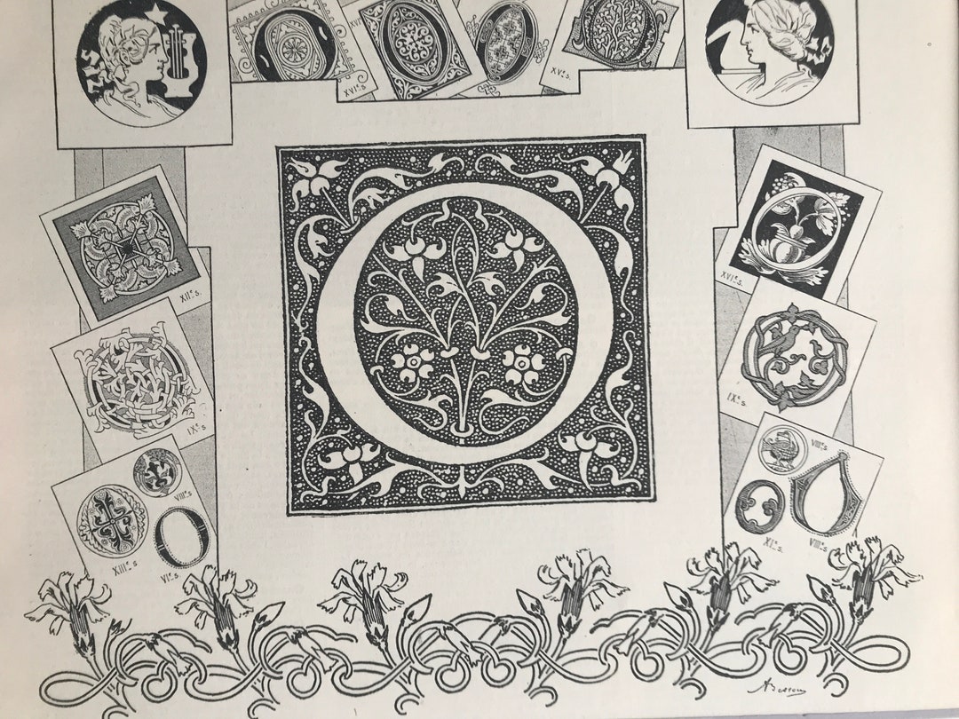 1897 Letter O - Decorative Alphabet Letter Original Antique Print ...