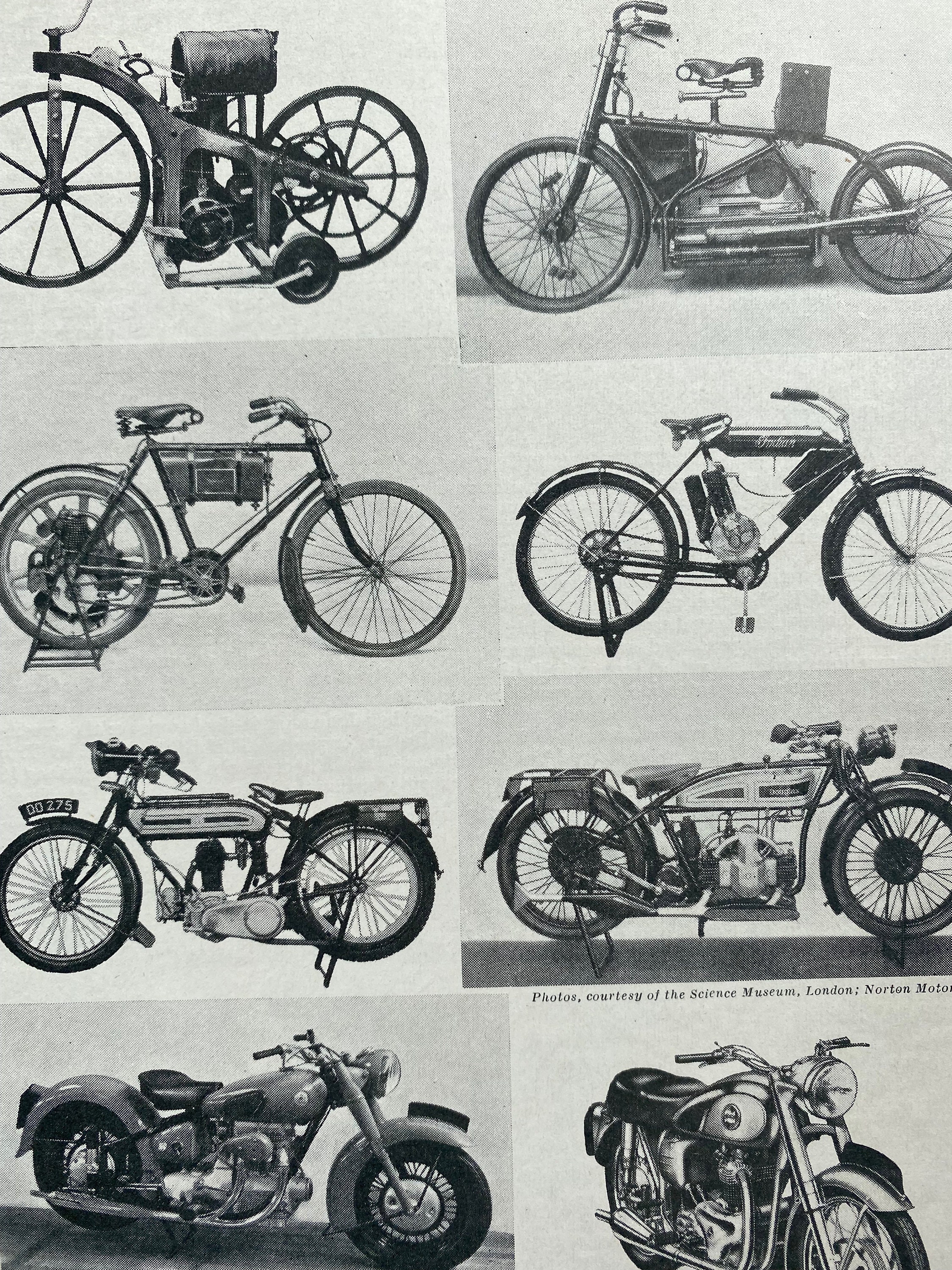 1940s Development of the Motorcycle Original Vintage Print - Mounted ...