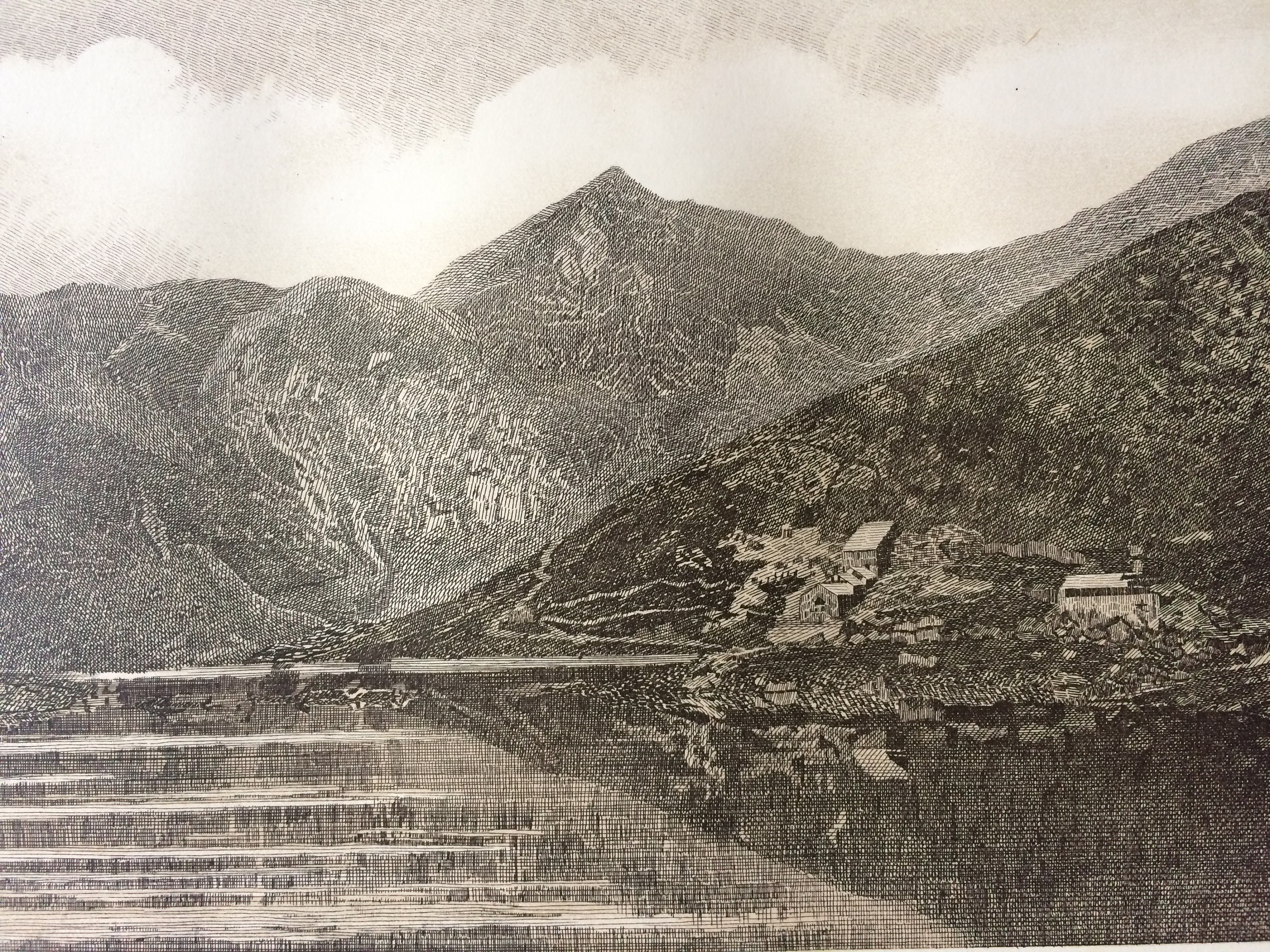 1895 Snowdon, Gwynedd, Wales Original Antique steel engraving print ...