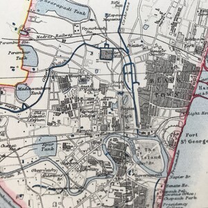 1901 Calcutta, Madras, Aden and Perim Island Original Antique Map India ...