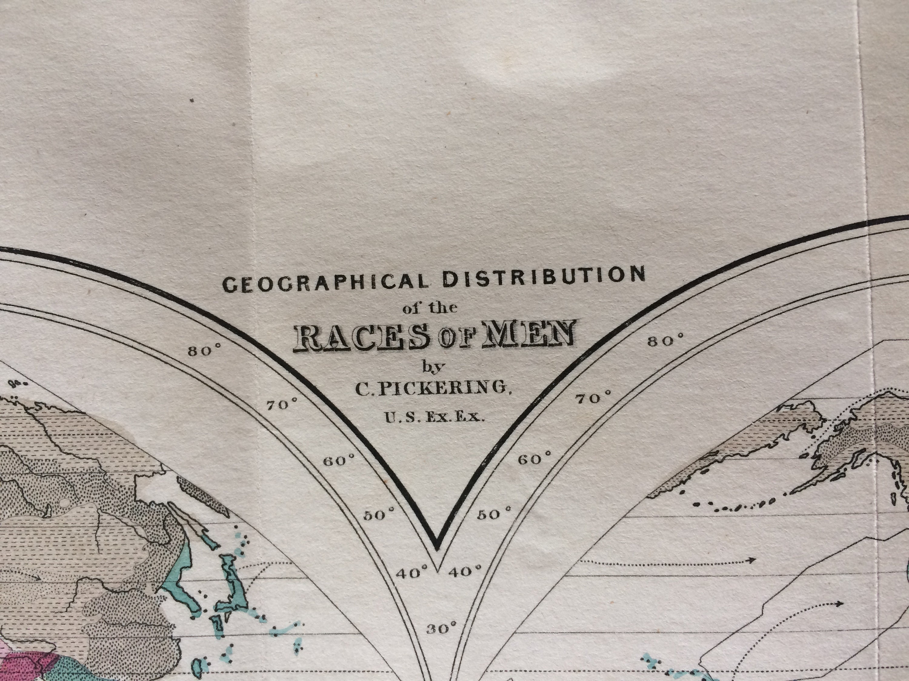 1854 Geographical Distribution of the Races of Men Original Antique ...