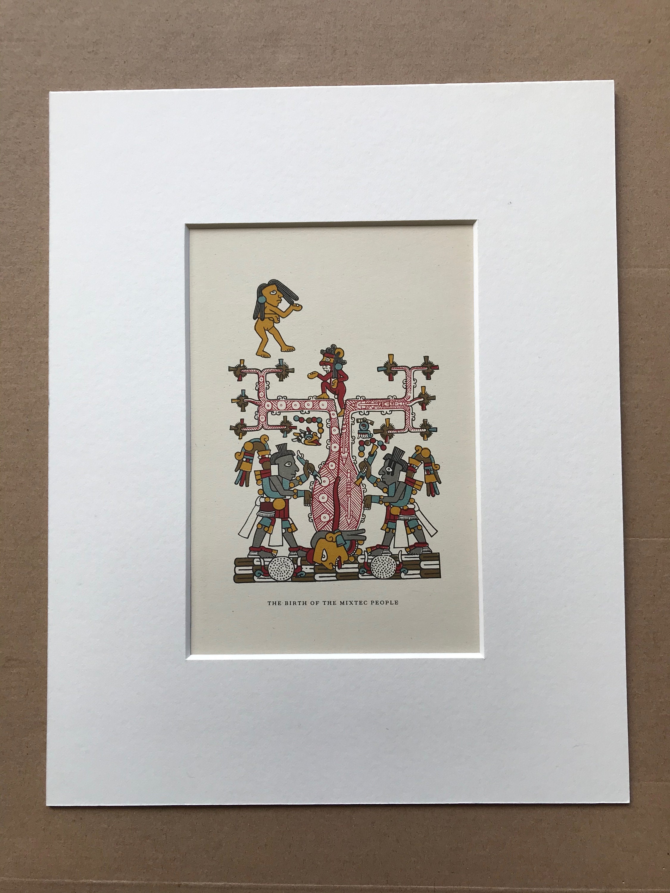 1953 The Birth of the Mixtec People Original Vintage Print - Mexico ...